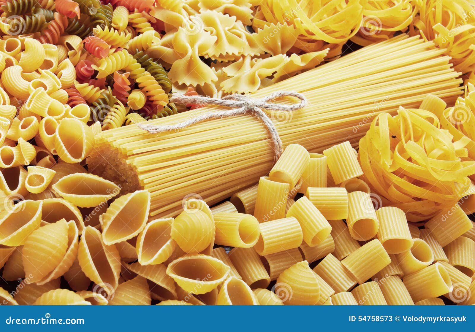 Mix of pasta stock image. Image of nutrition, fusilli - 54758573