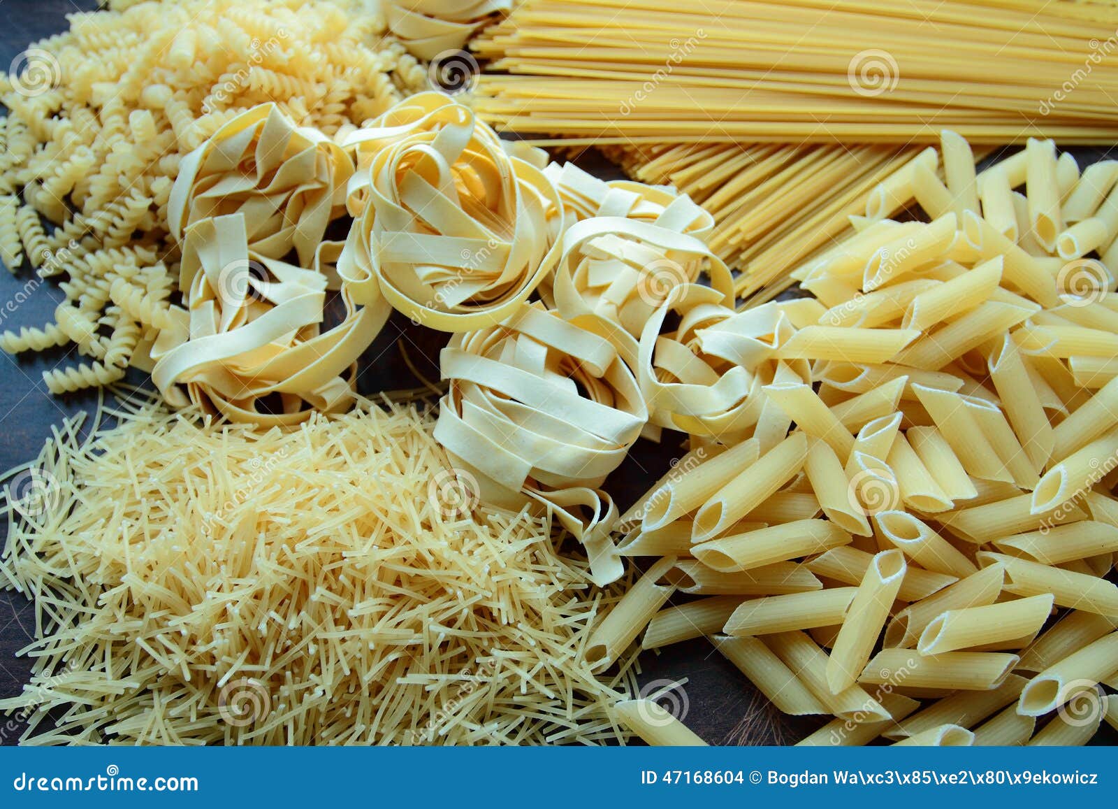 Mix of pasta stock photo. Image of pasta, closeup, kitchen - 47168604