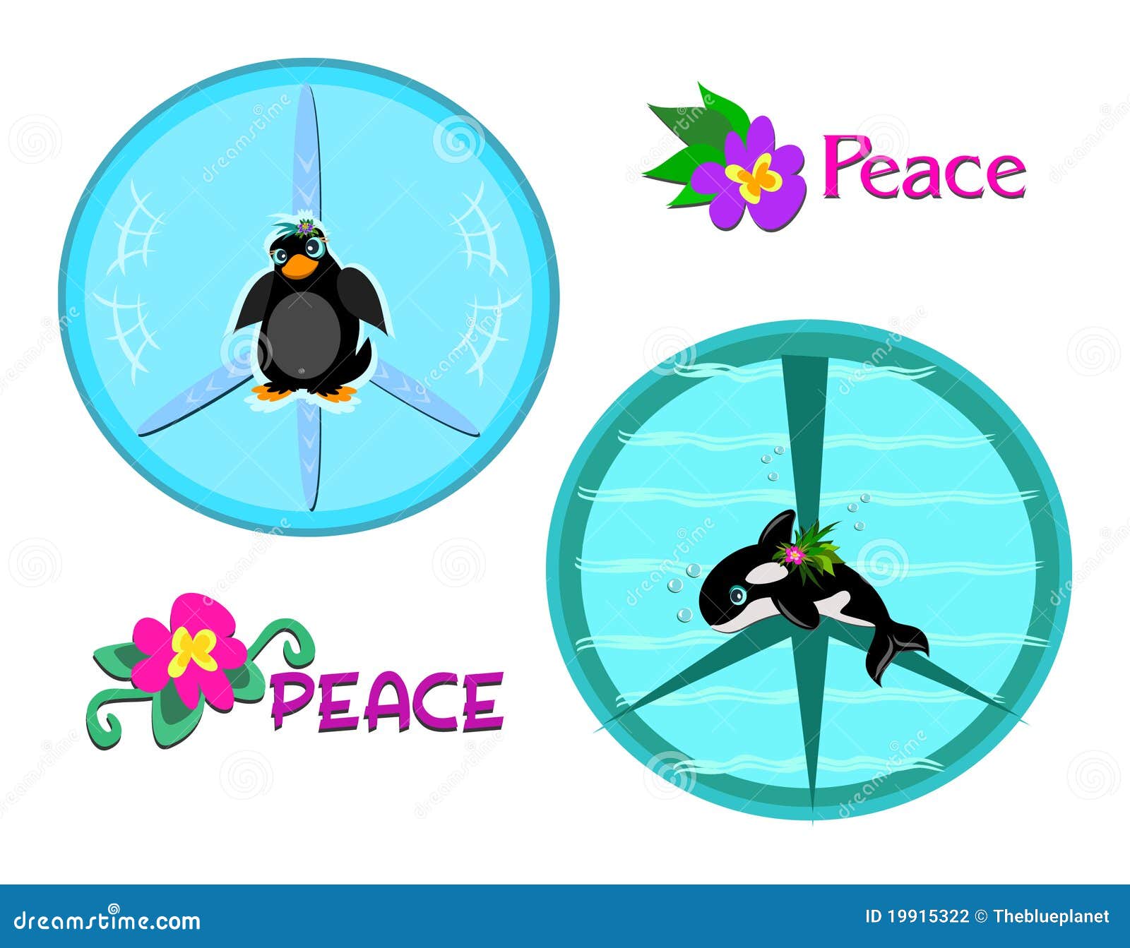 Mix of Peace Signs and Animals Stock Vector - Illustration of sign ...