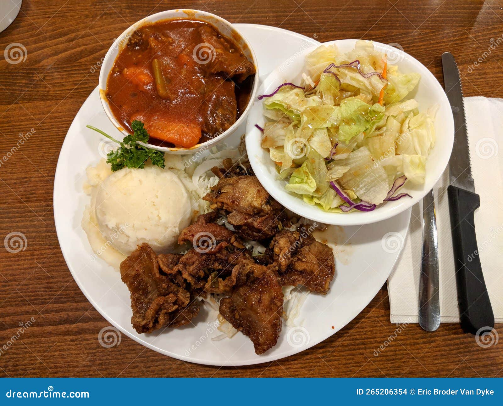 Mix Plate: Crispy Shoyu Chicken and Beef Stew Stock Photo - Image of ...