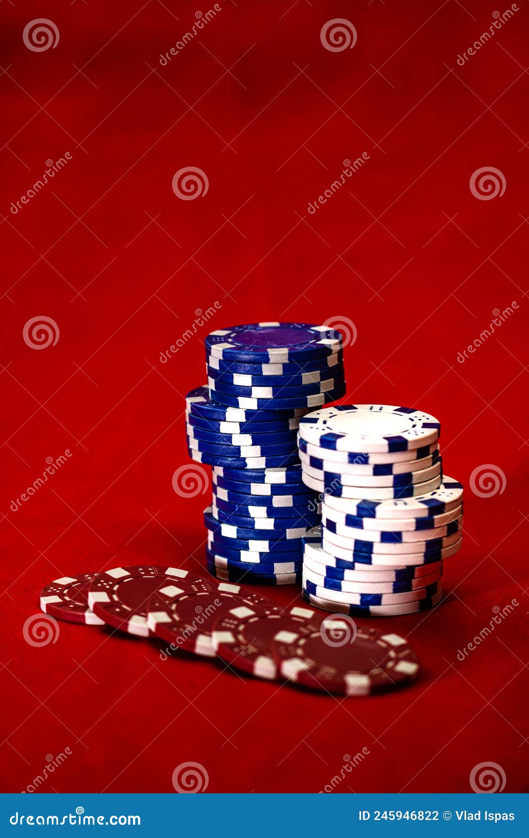 Mix of Poker Chips on Red Background Stock Photo - Image of poker, play ...