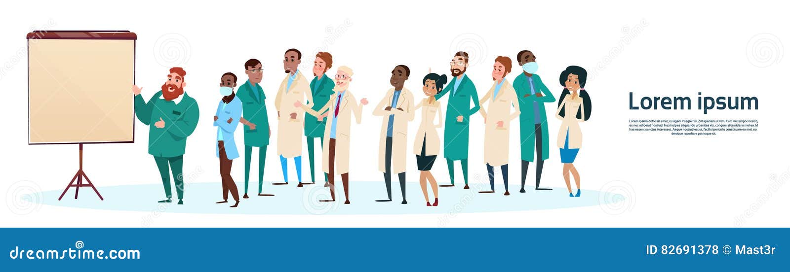 Mix Race Medical Doctors Group Team People Intern Lecture Study Stock ...