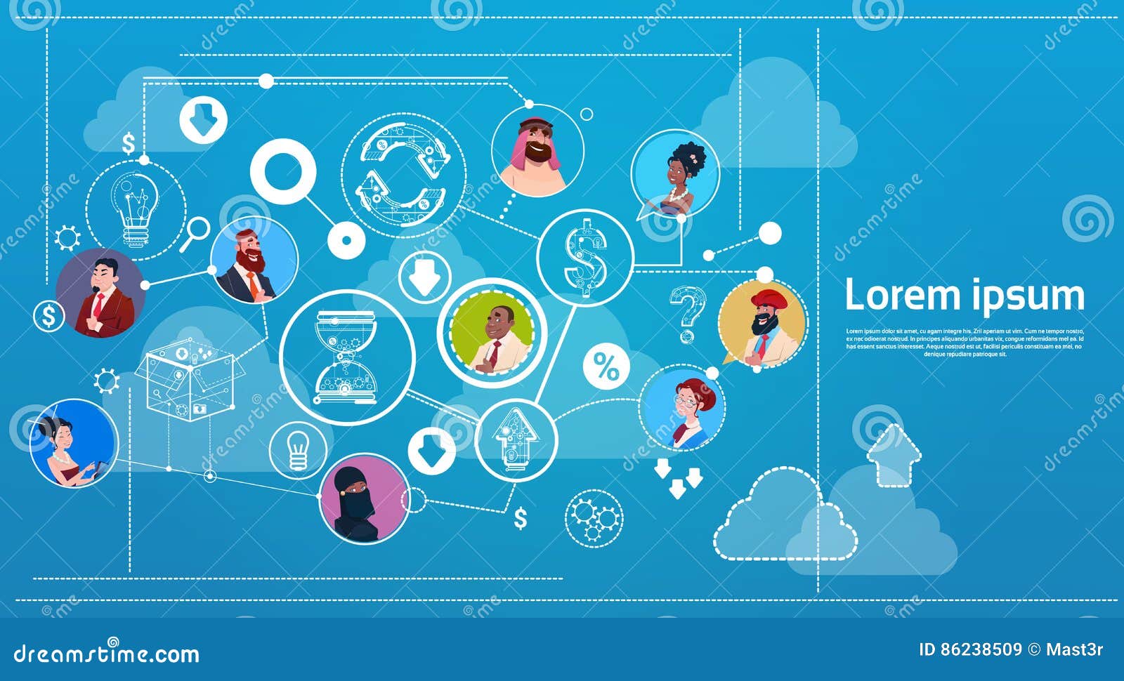 Mix Race People Group Connection Chat Social Network Communication ...