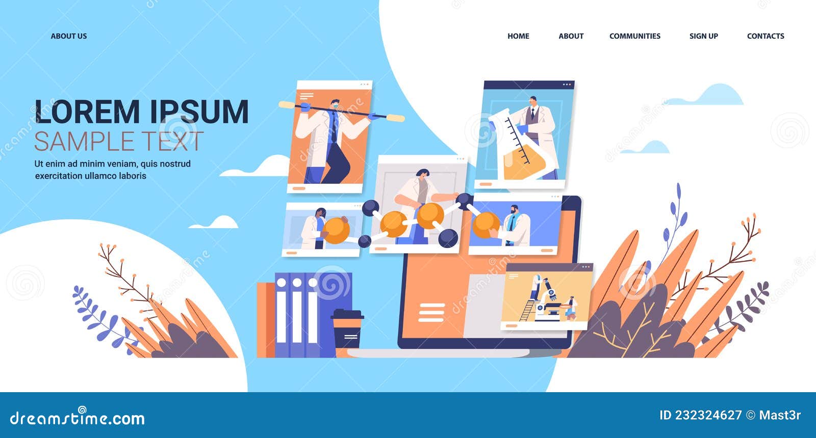 Mix Race Researchers Working With Test Tubes Scientists Making Chemical ...