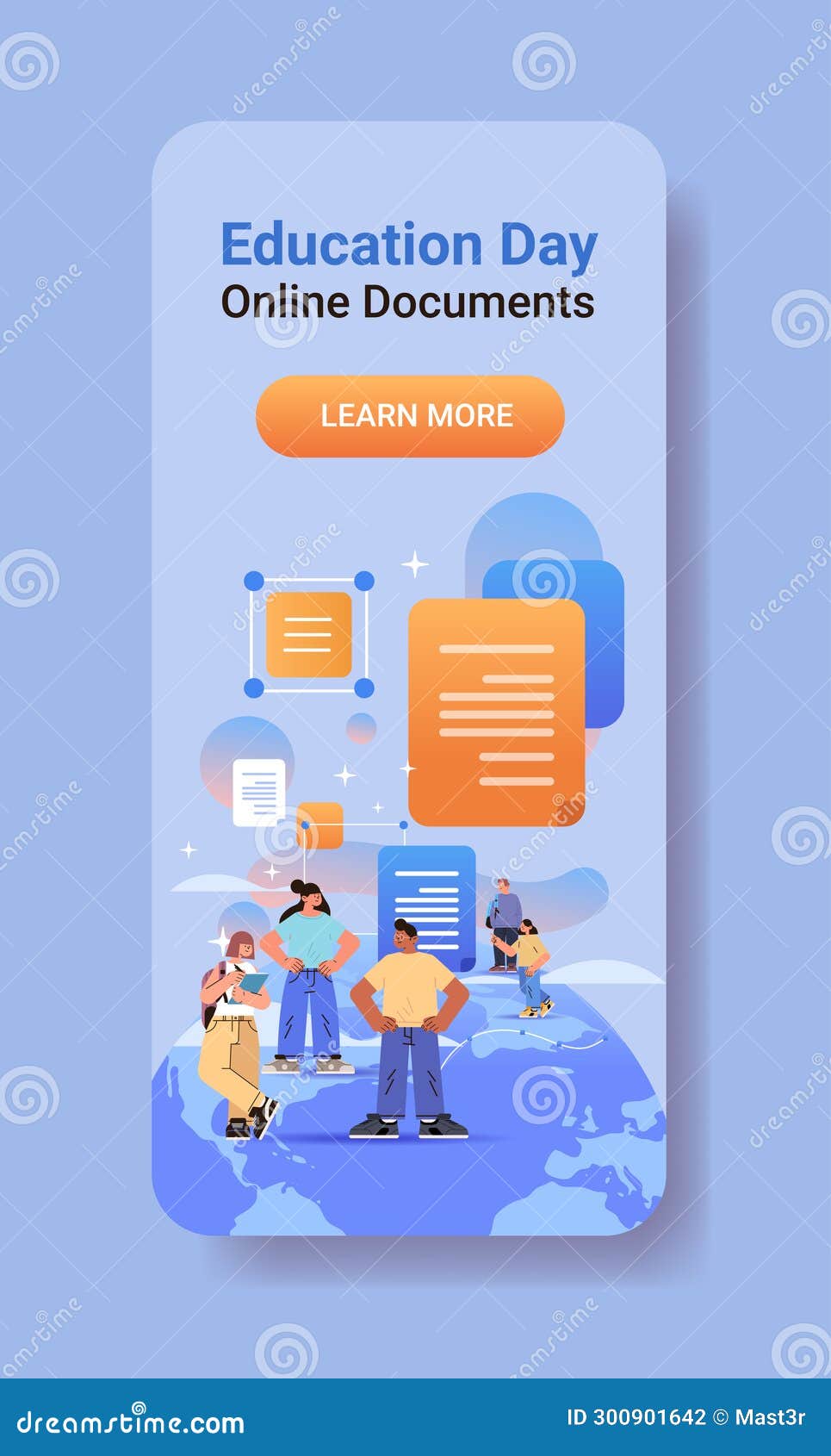 Mix Race Student Sending Documents Online Education Day Live Webinar ...