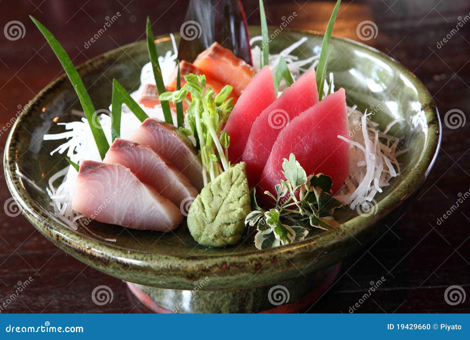 Mix Sashimi, Raw Fish Tuna and Salmon Sashimi Stock Photo - Image of ...
