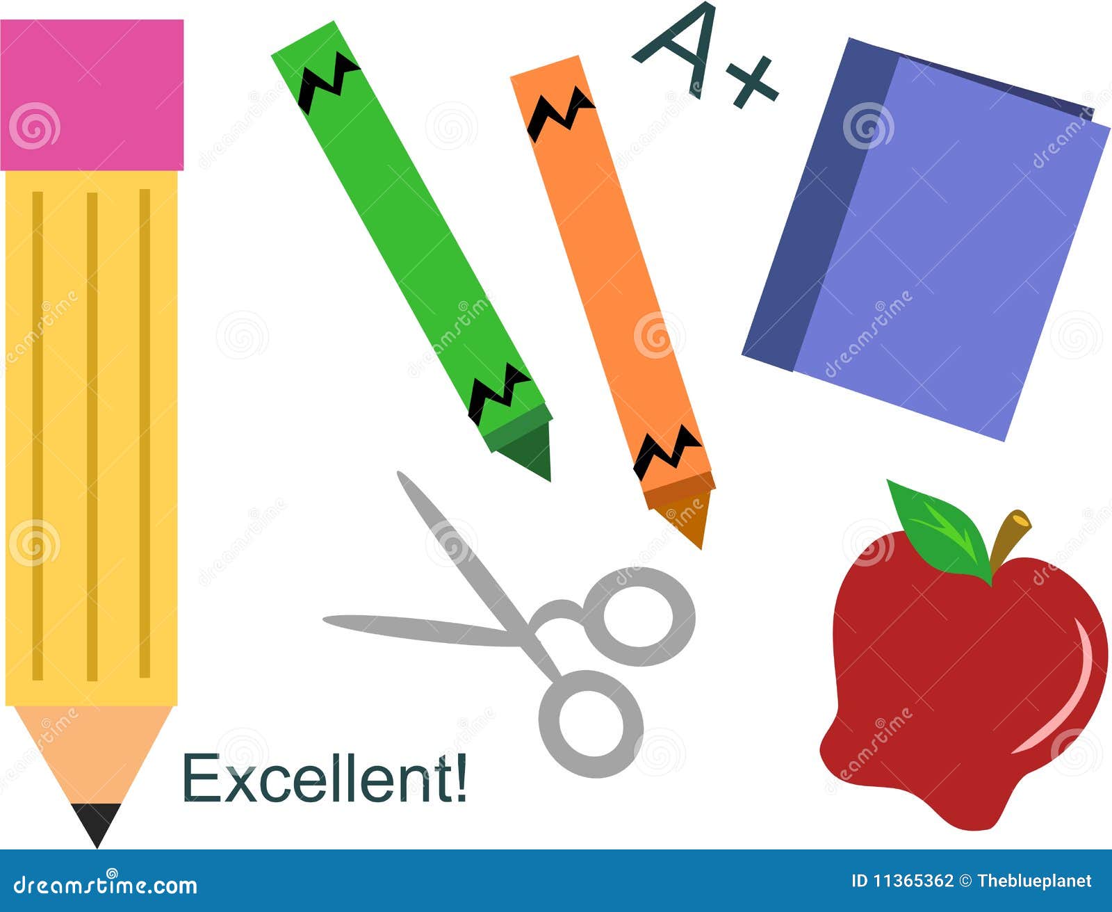 Mix of School Supplies stock vector. Illustration of food - 11365362