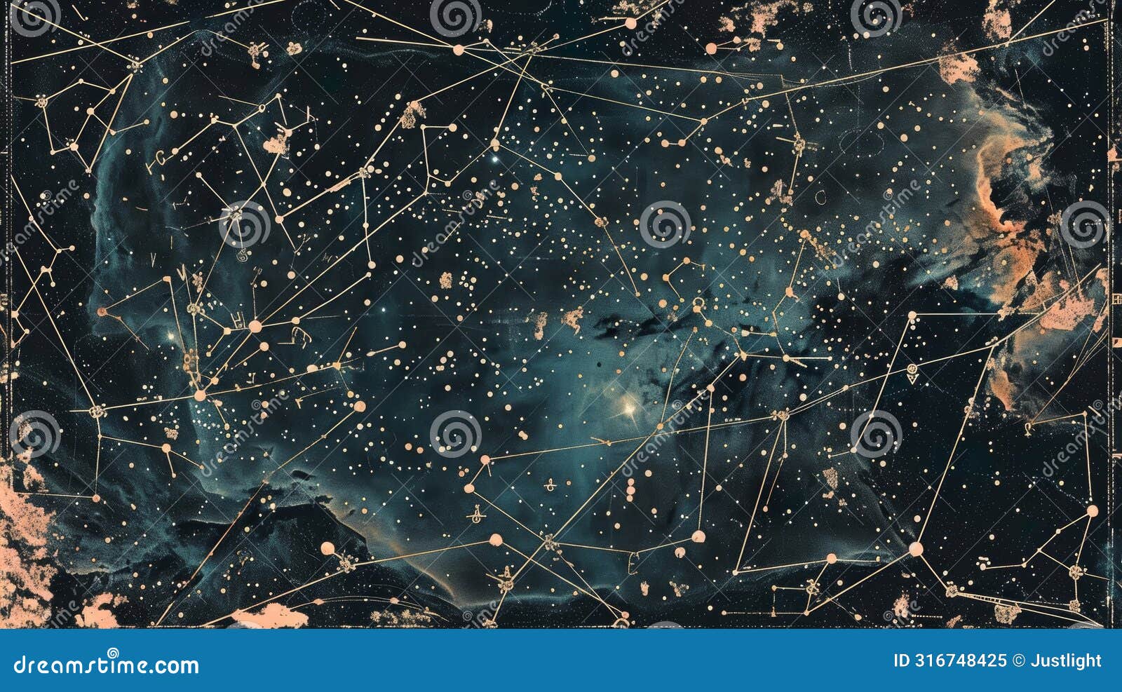 A Mix of Science and Art with a Detailed Star Chart Overlaid with ...