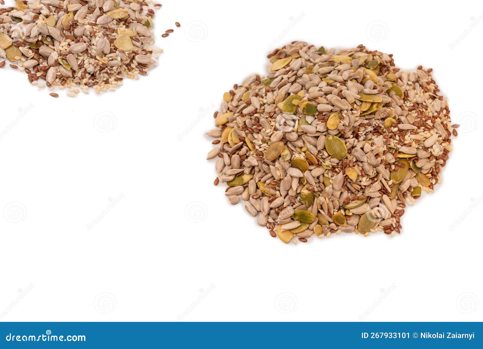 Mix of Seeds for a Salad. a Pile of Mixed Seeds Isolated on White ...