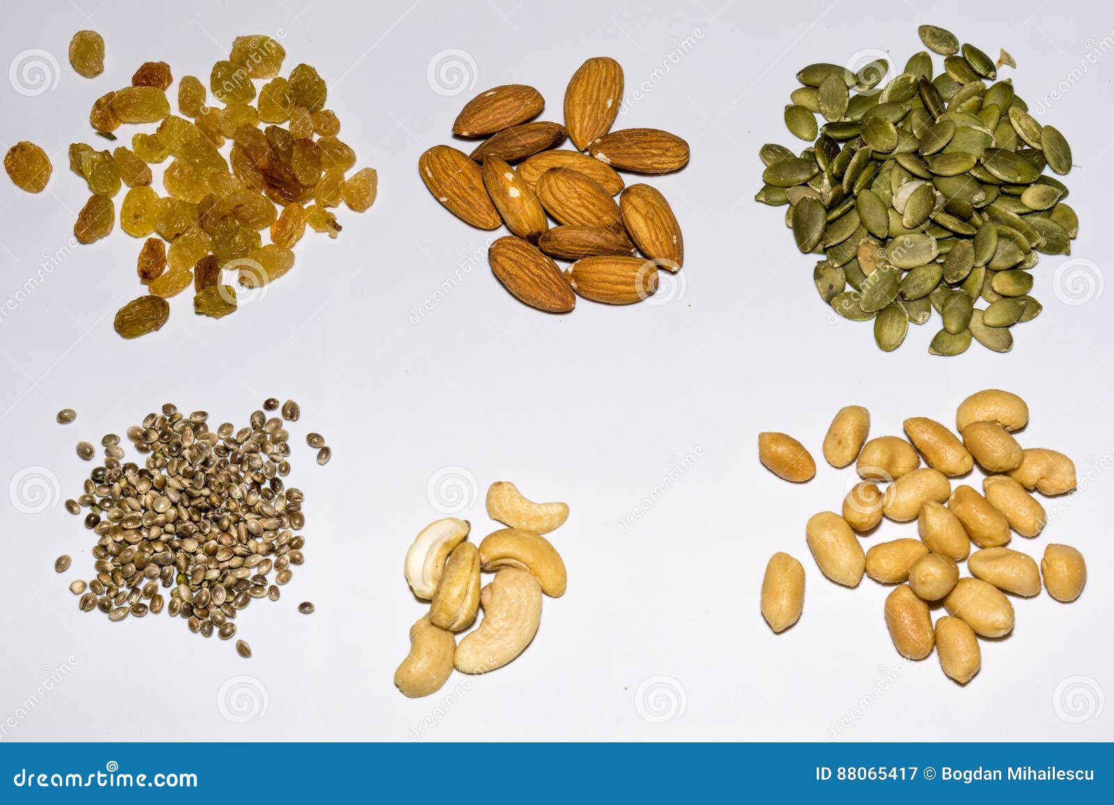 Mix of Seeds on a White Background Stock Image - Image of peanuts ...
