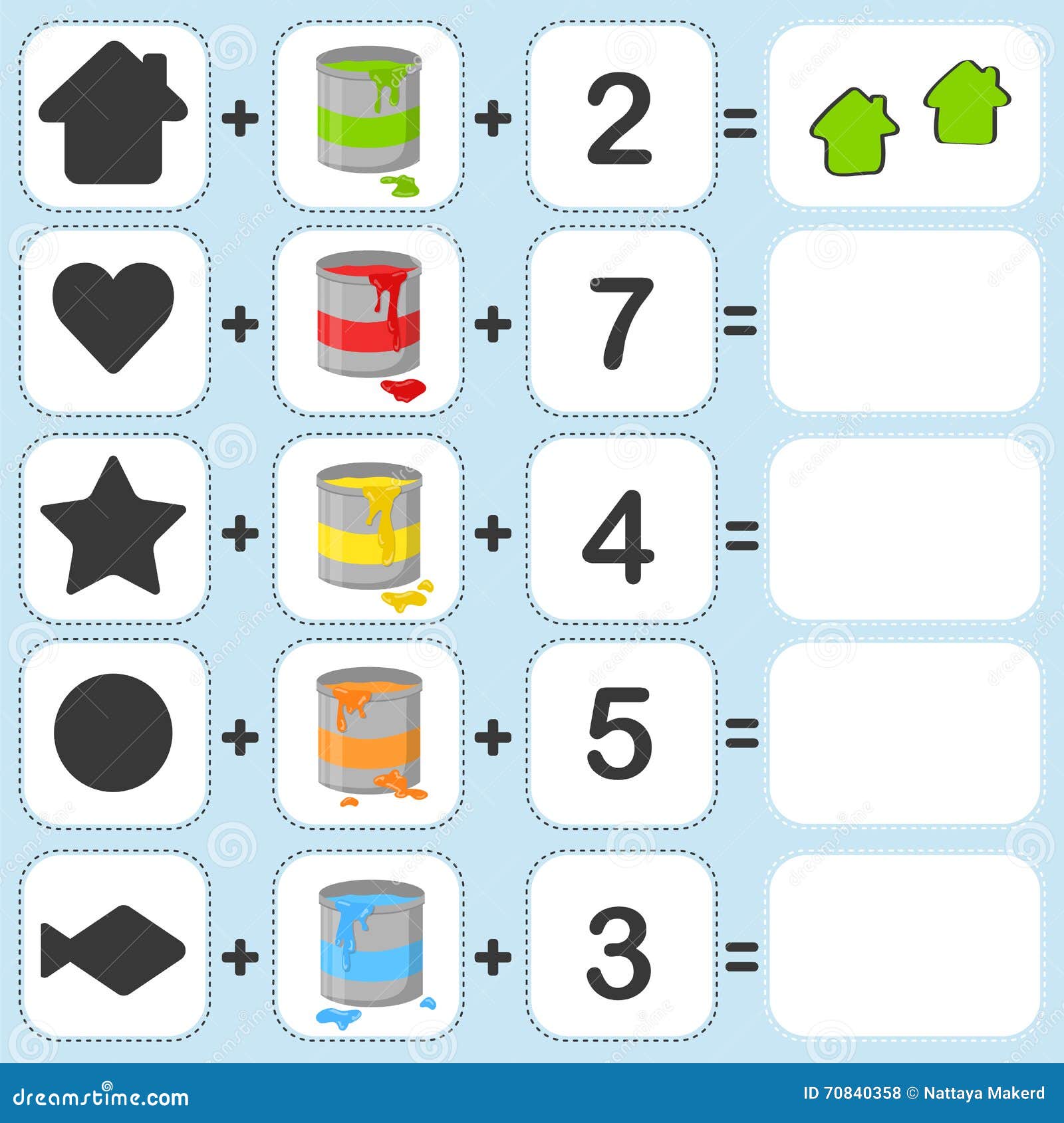 Color, Count And Graph. Educational Children Game With Toys. Printable ...