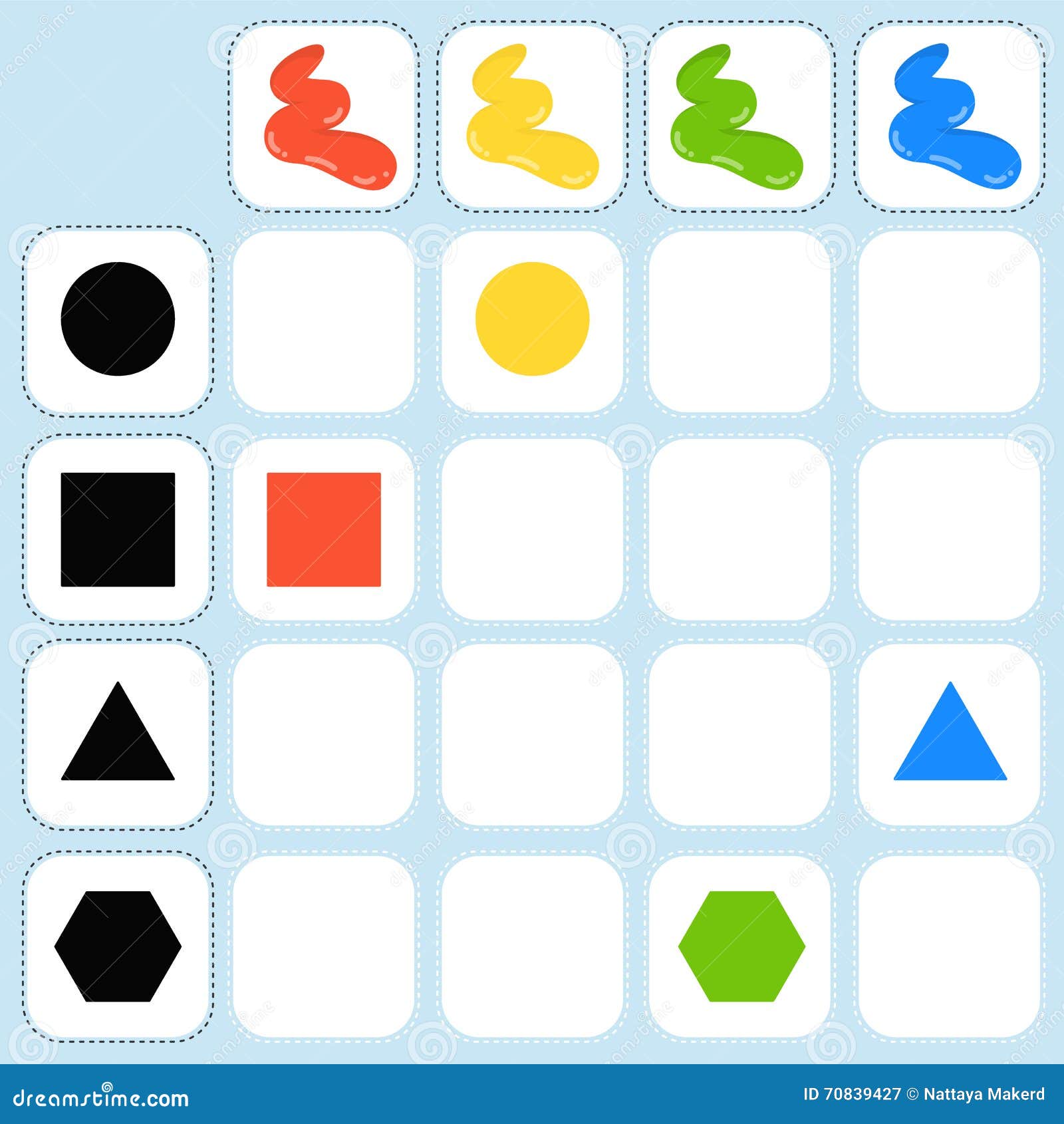 Mix Shape and Color - Draw and Paint Stock Vector - Illustration of ...