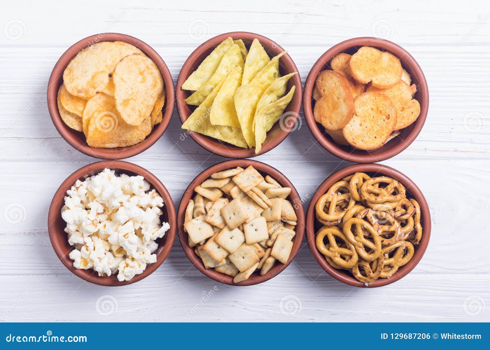 Mix of snacks stock photo. Image of food, background - 129687206