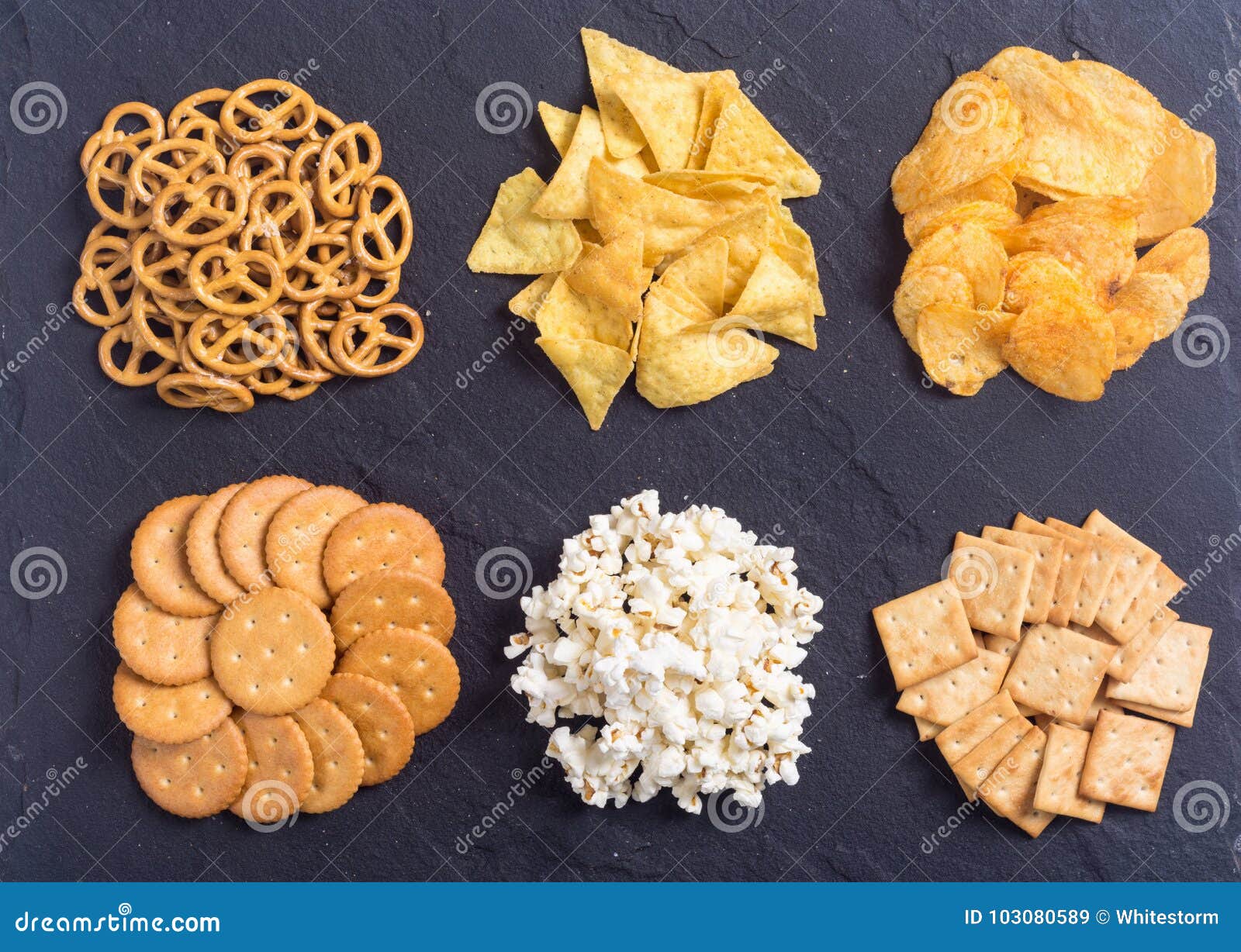 Mix of snacks stock image. Image of cracker, potato - 103080589