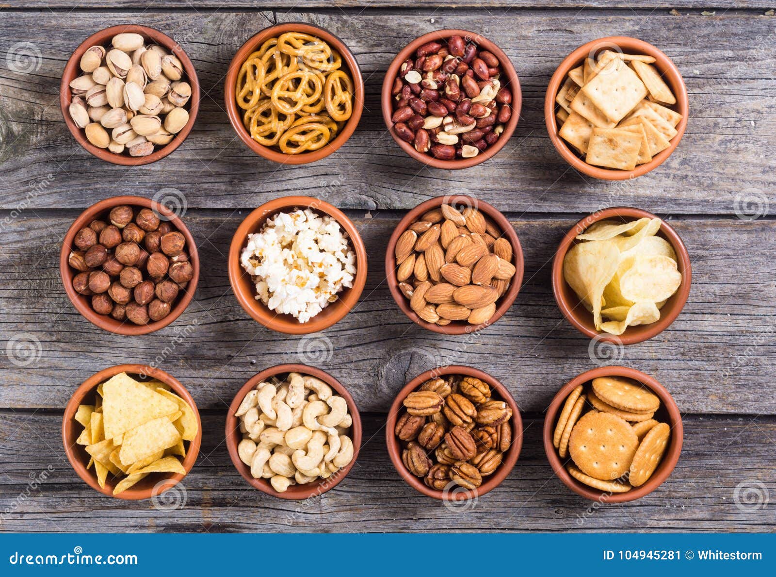 Mix of snacks stock image. Image of background, overhead - 104945281