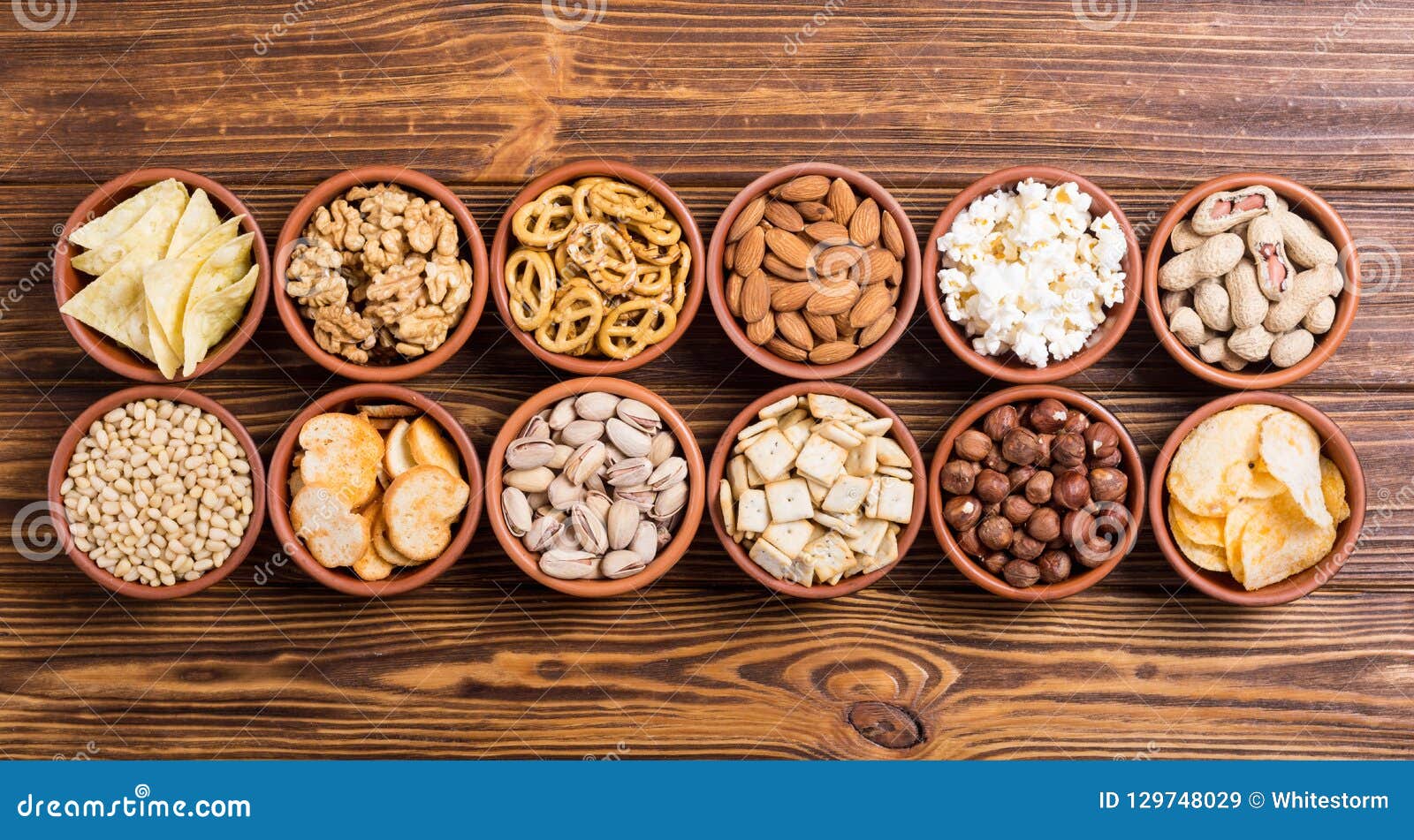 Mix of snacks stock image. Image of healthy, hazelnut - 129748029