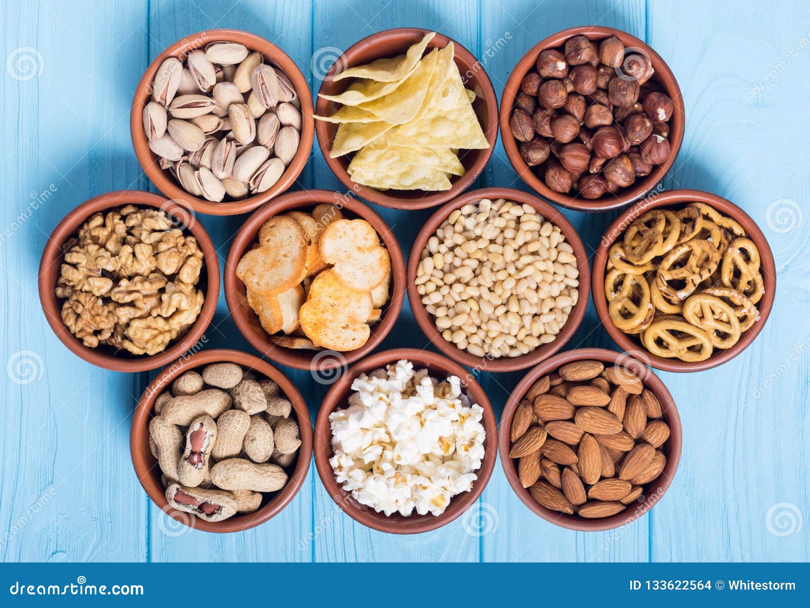 Mix of snacks stock photo. Image of overhead, mixed - 133622564