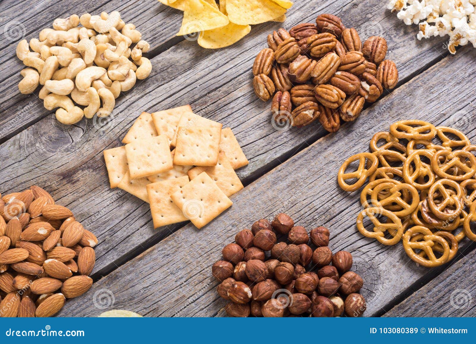 Mix of snacks stock image. Image of beer, popcorn, diet - 103080389