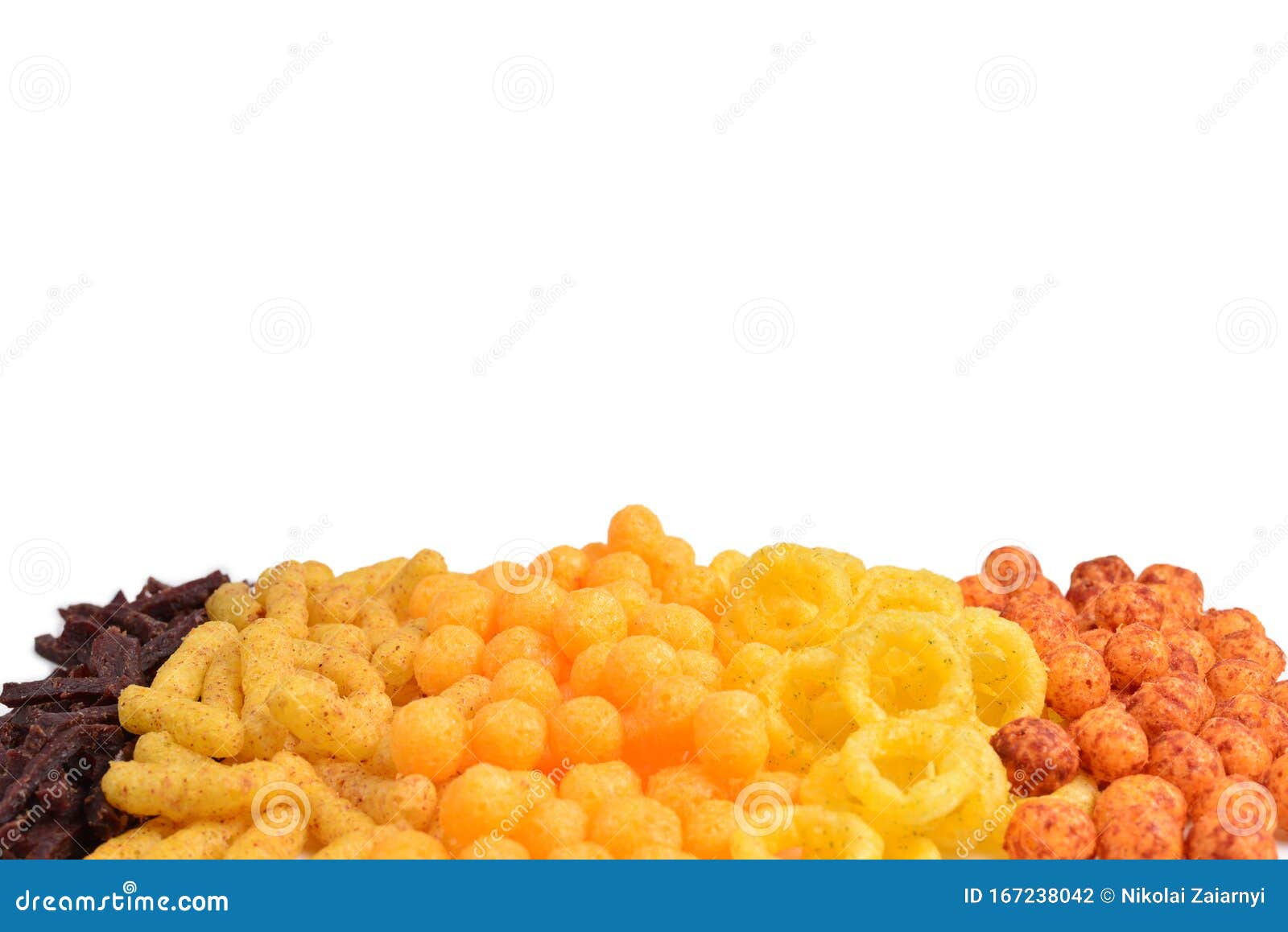 Mix of Snacks on a White Plate Isolated on White Stock Photo - Image of ...