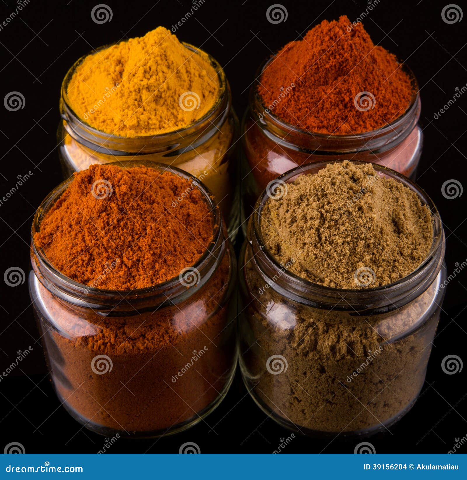 Mix Spices on Black II stock photo. Image of herb, powder - 39156204