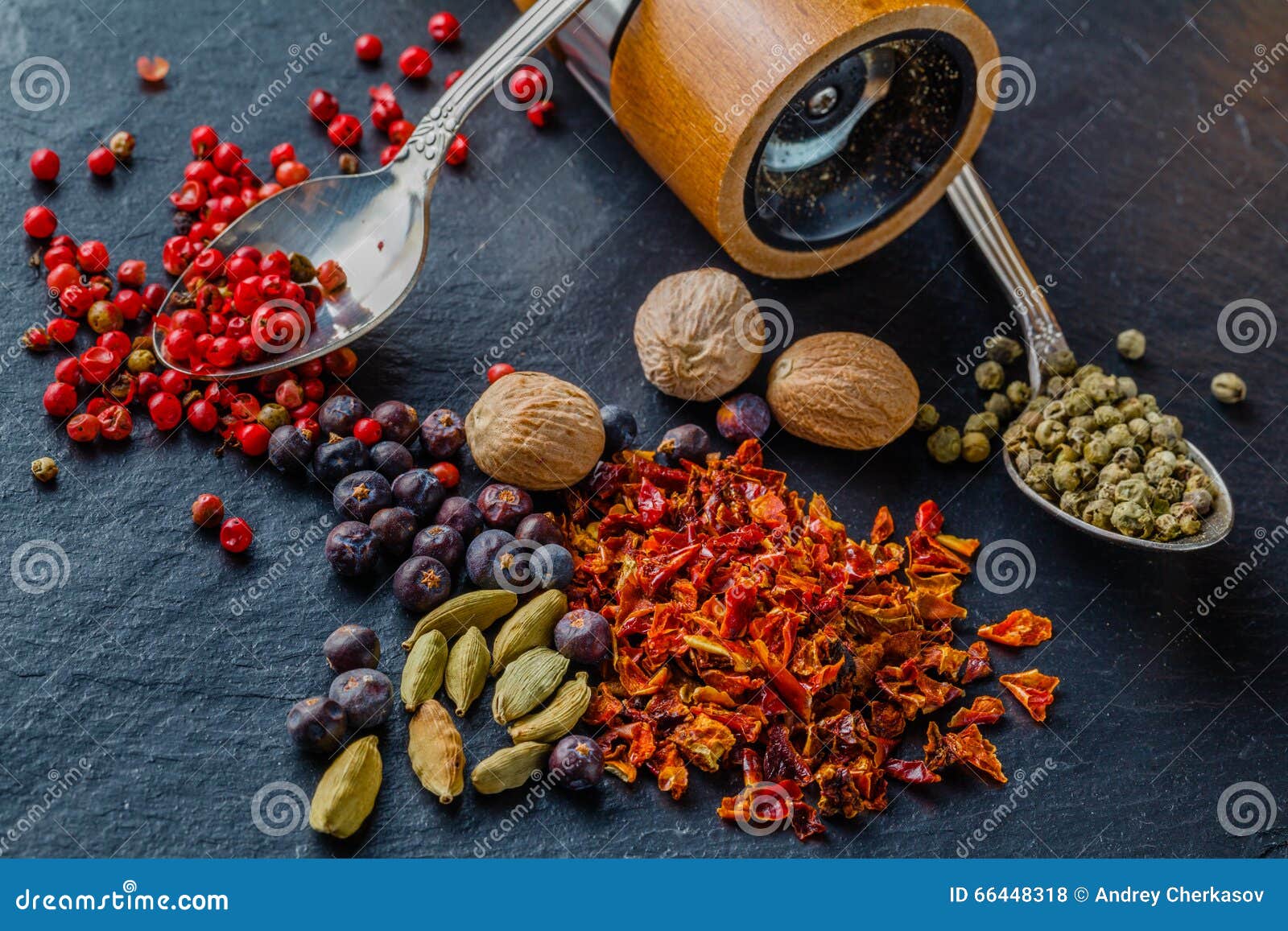 Mix Spices on Stone Texture Background Stock Photo - Image of aromatic ...