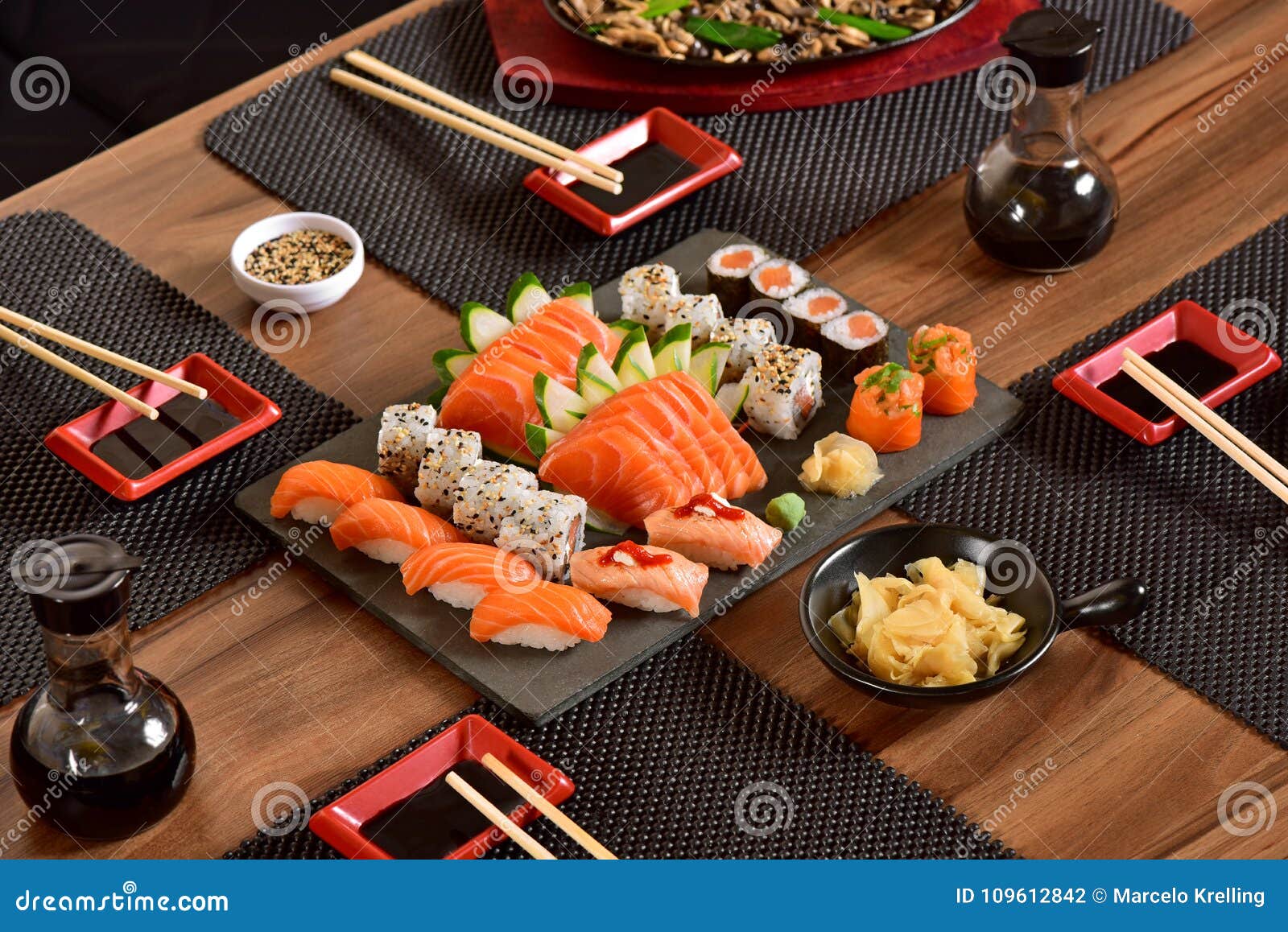 Japanese food board stock photo. Image of delicious - 109612842