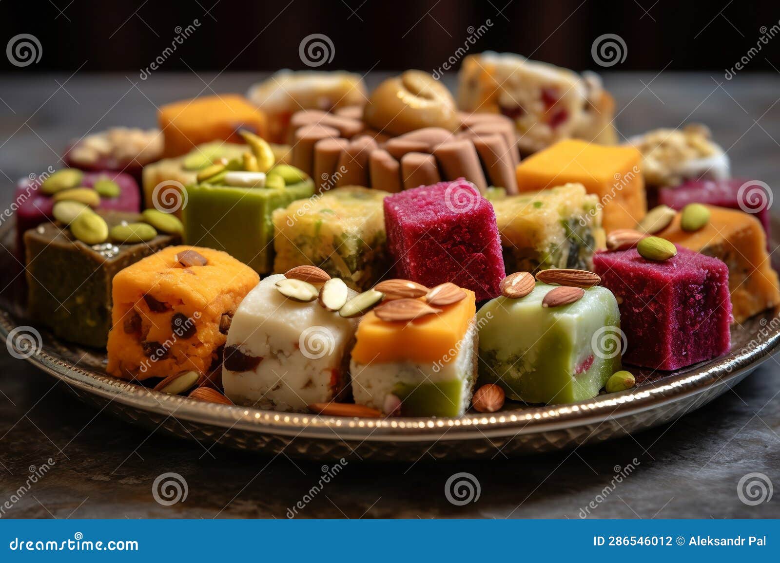 Mix Sweets in Dish, a Large Variety of Pakistani Mithai. Ai Generative ...