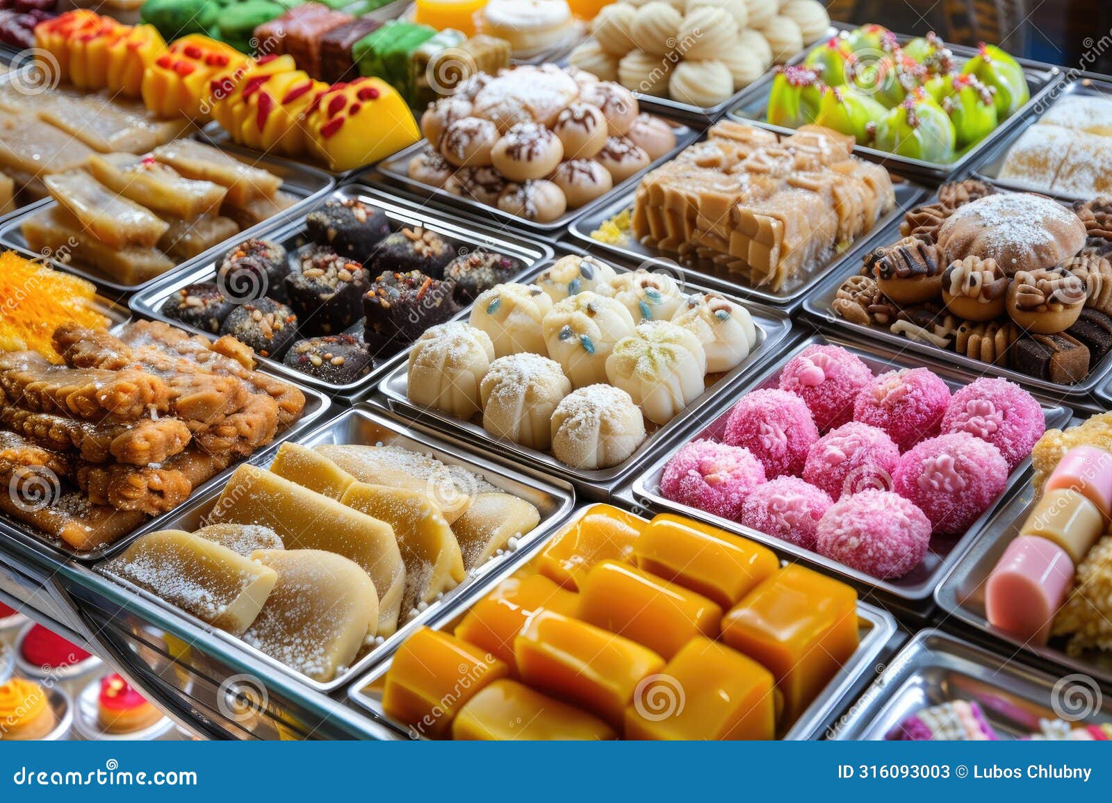 Mix Sweets in Dish. Variety of Pakistani Mithai Stock Illustration ...