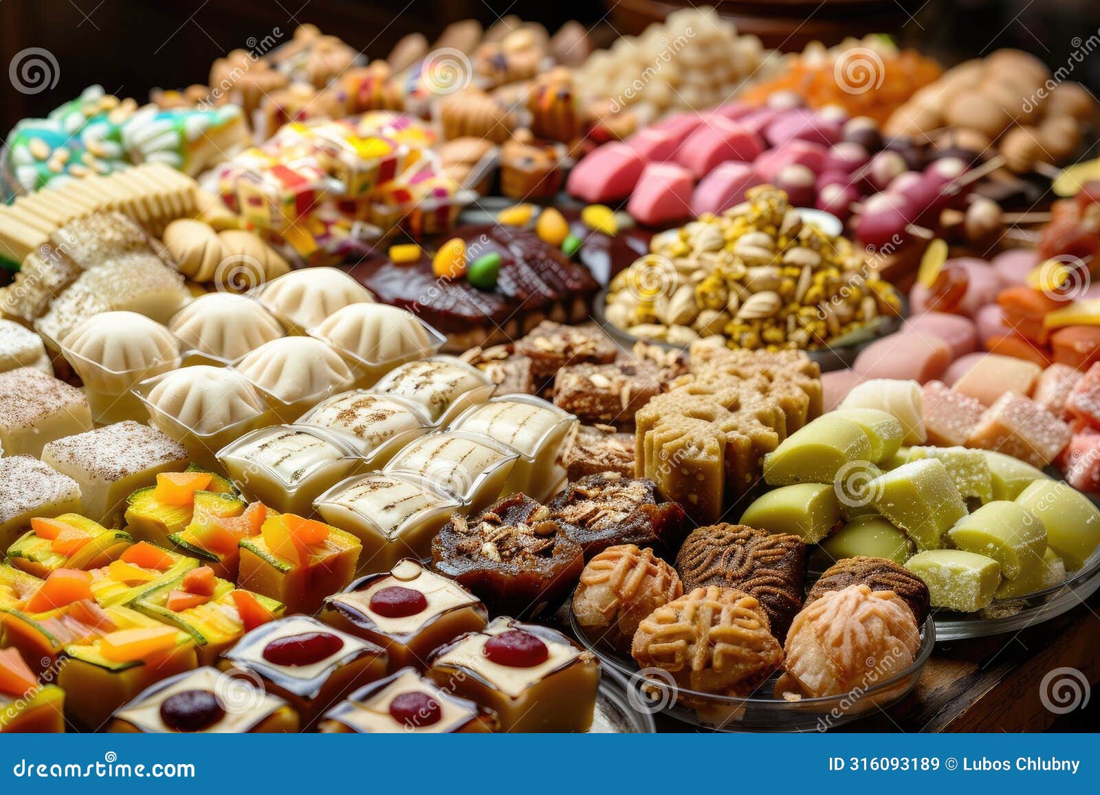 Mix Sweets in Dish. Variety of Pakistani Mithai Stock Illustration ...