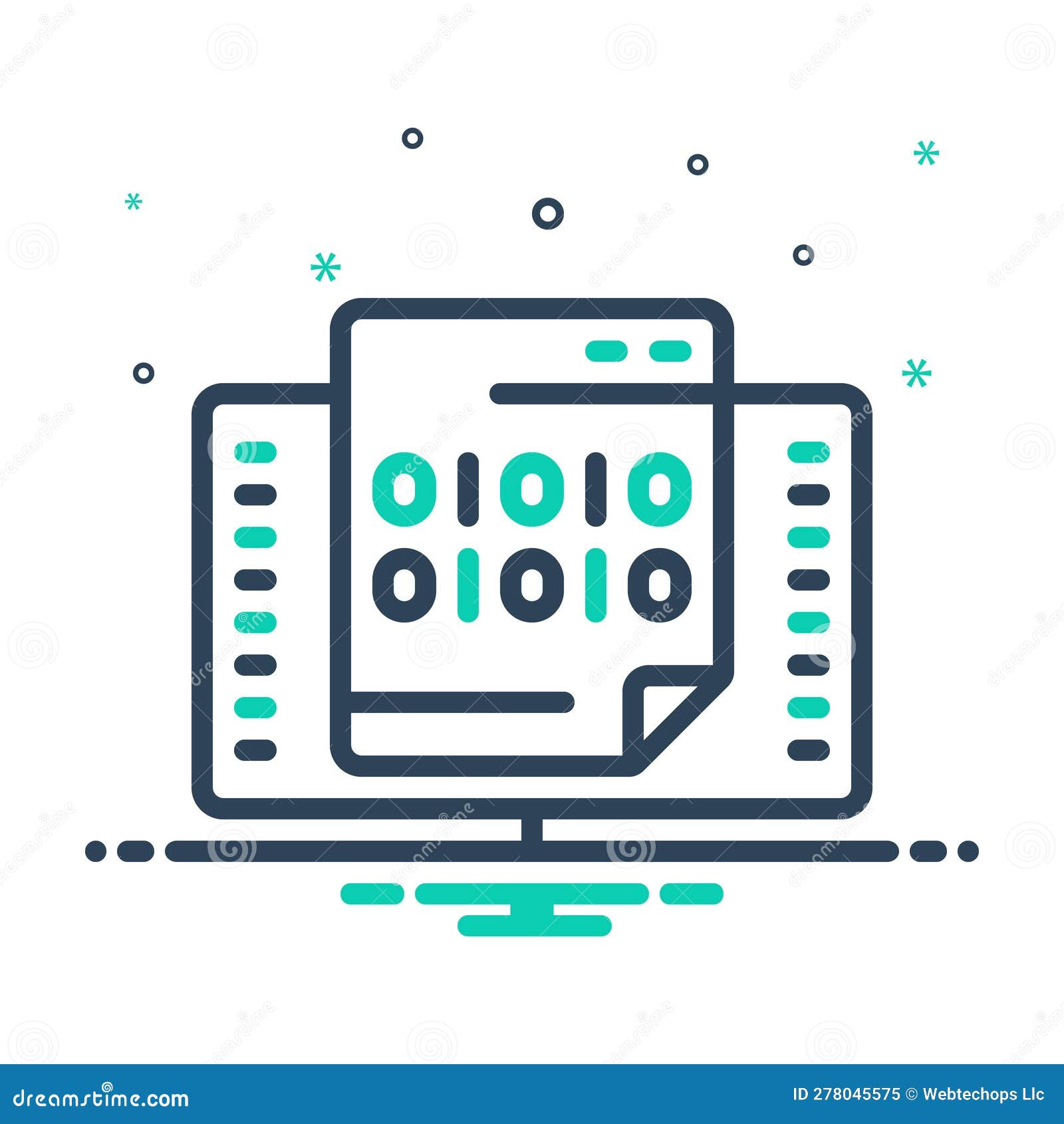 Mix-Symbol Für Binärkode Und -Nummer Vektor Abbildung - Illustration ...