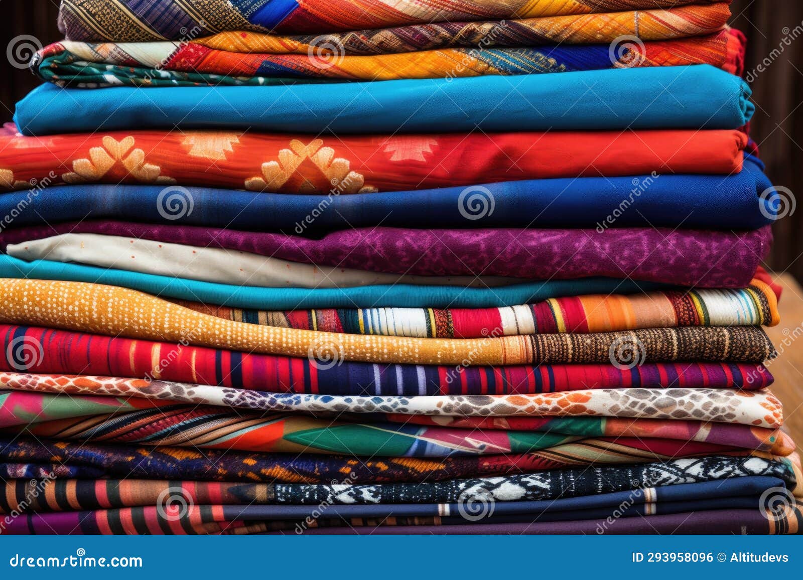 A Mix of Traditional Fabrics from Various Countries Stock Photo - Image ...