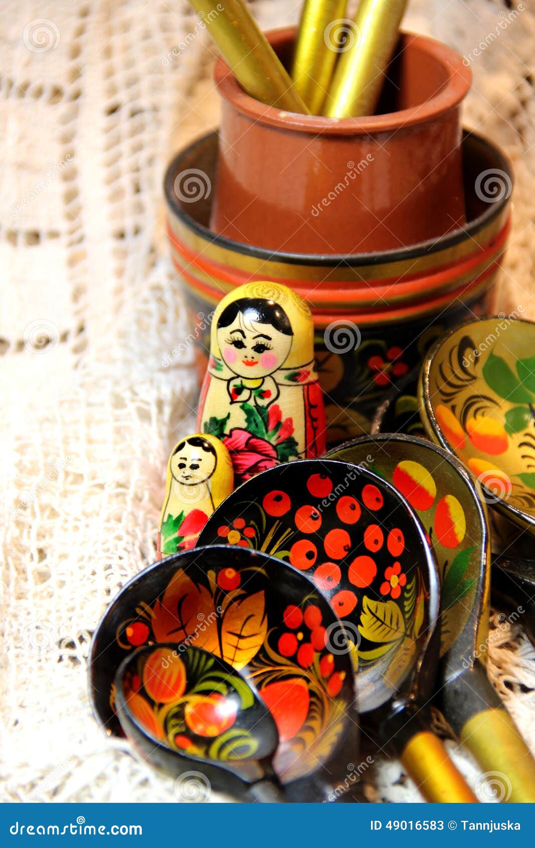 Mix of Traditional Russian Souvenirs Stock Image - Image of matriosca ...