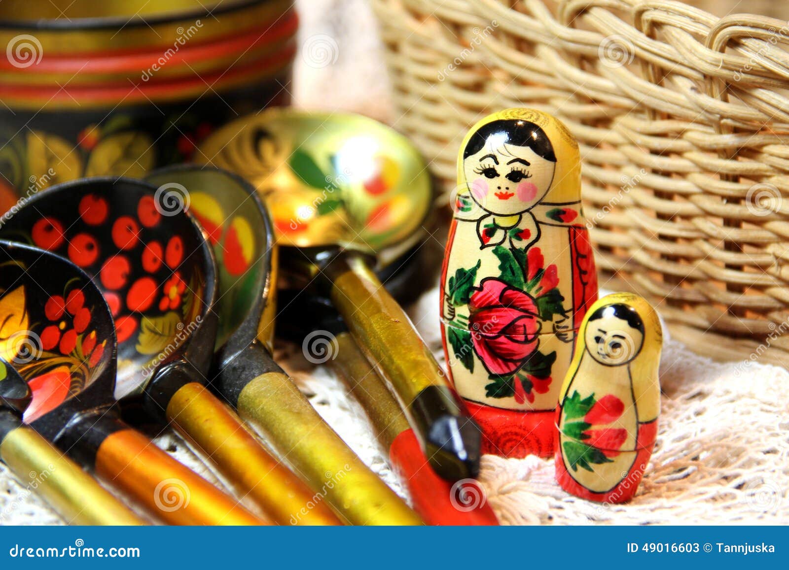 Mix of Traditional Russian Souvenirs Stock Image - Image of figurine ...