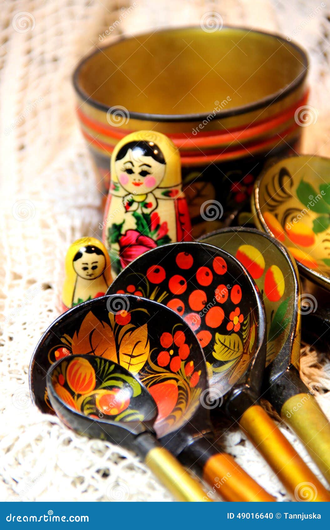 Mix of Traditional Russian Souvenirs Stock Photo - Image of dish ...