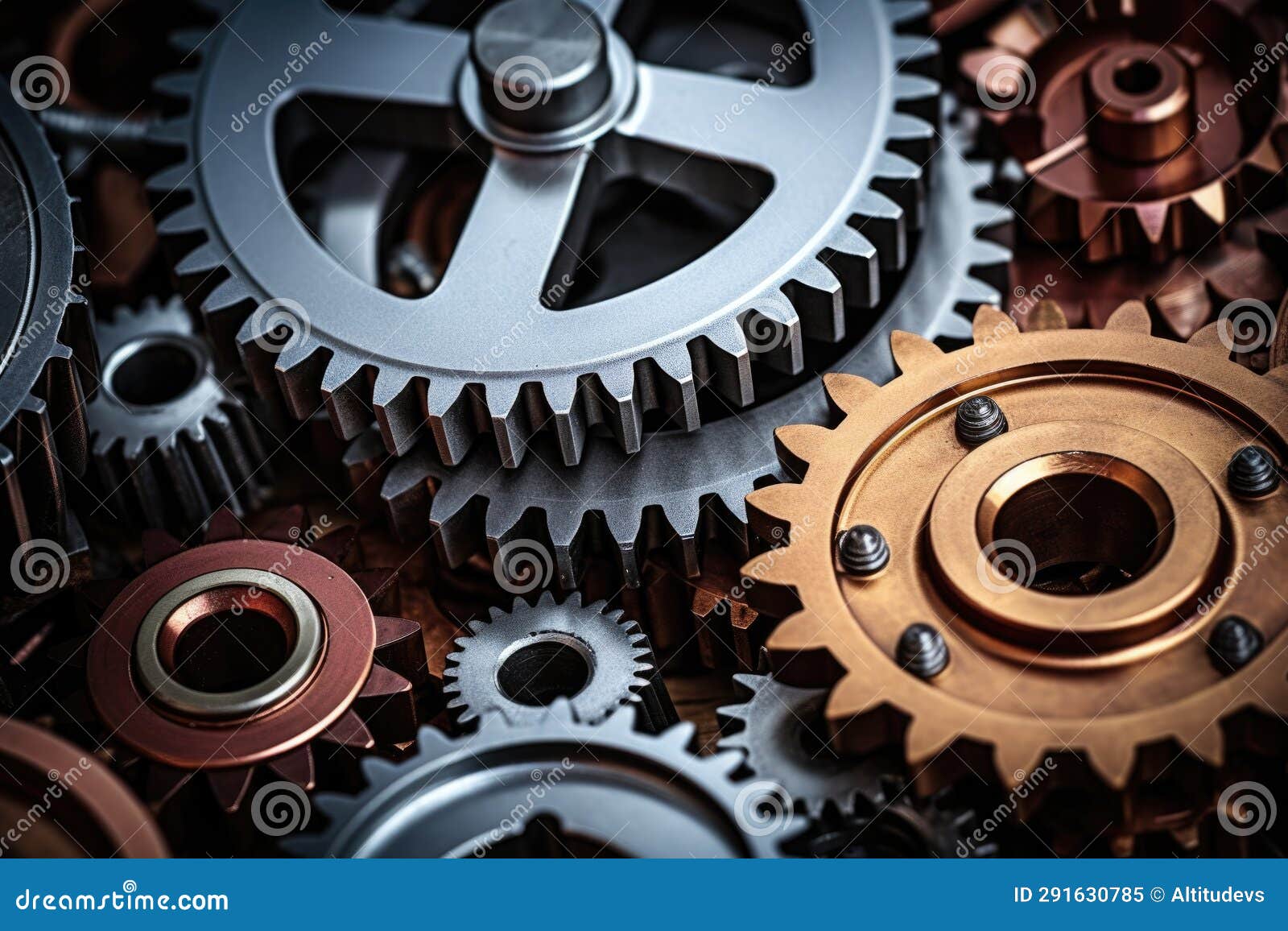 Mix of Various-sized Gears Working Together Stock Image - Image of ...