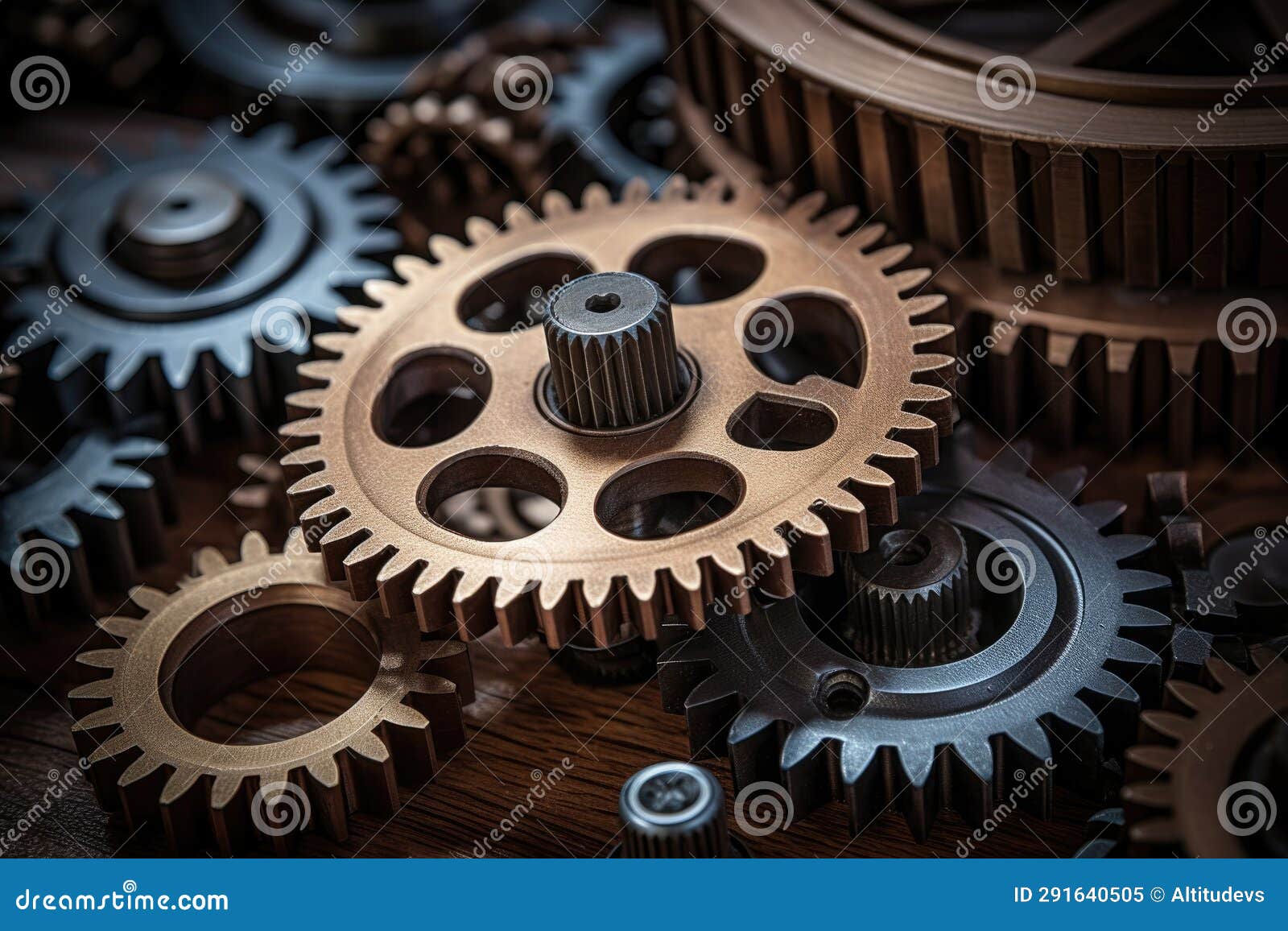 Mix of Various-sized Gears Working Together Stock Image - Image of ...