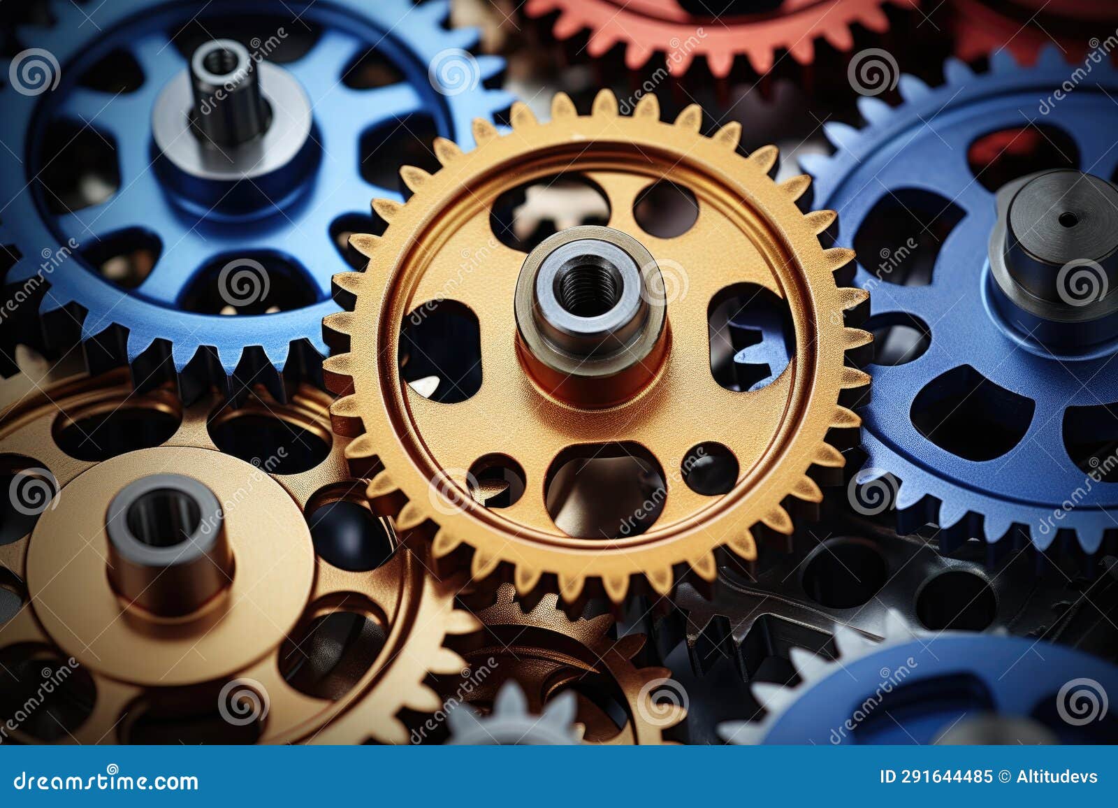 Mix of Various-sized Gears Working Together Stock Illustration ...