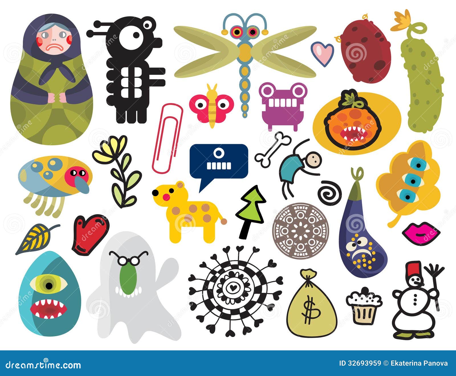 Mix of vector images. stock vector. Illustration of cake - 32693959