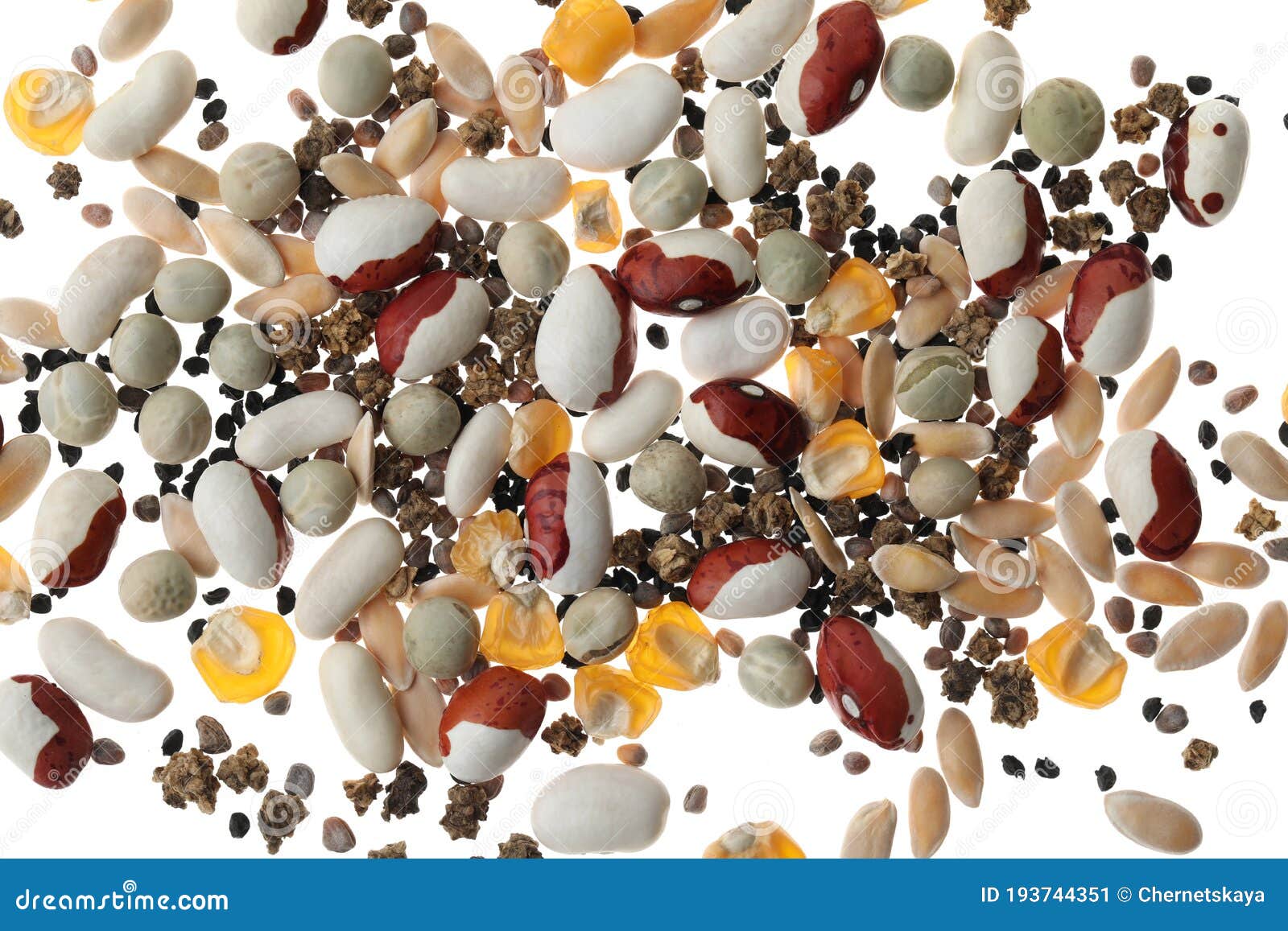 Mix of Vegetable Seeds on White Background Stock Image - Image of ...