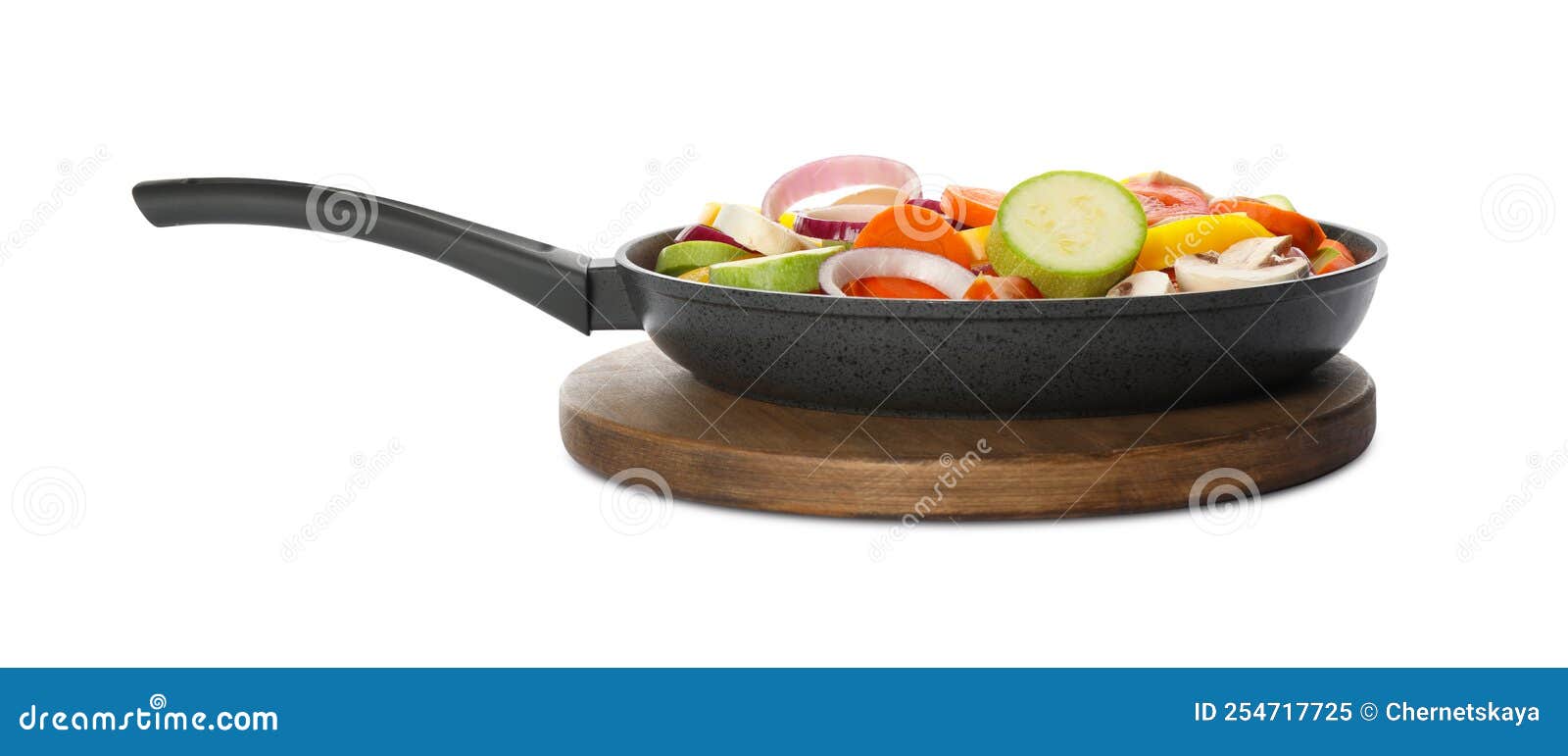 Mix of Vegetables in Frying Pan Isolated Stock Image - Image of gourmet ...