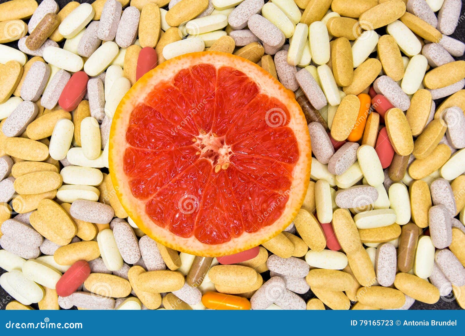 Healthy Lifestyle with Fresh Fruits and Supplements Stock Image - Image ...