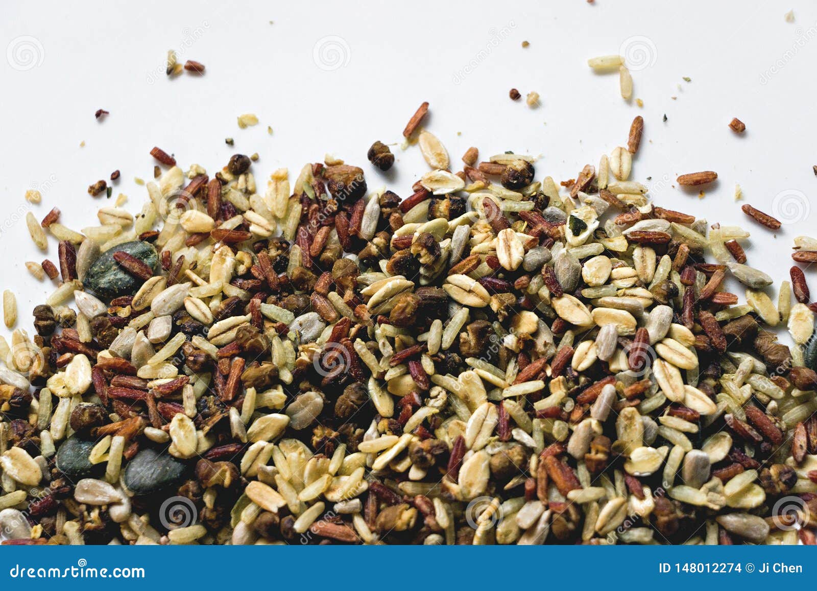 Mix Wheat Cereal on White Background Stock Photo - Image of brown ...