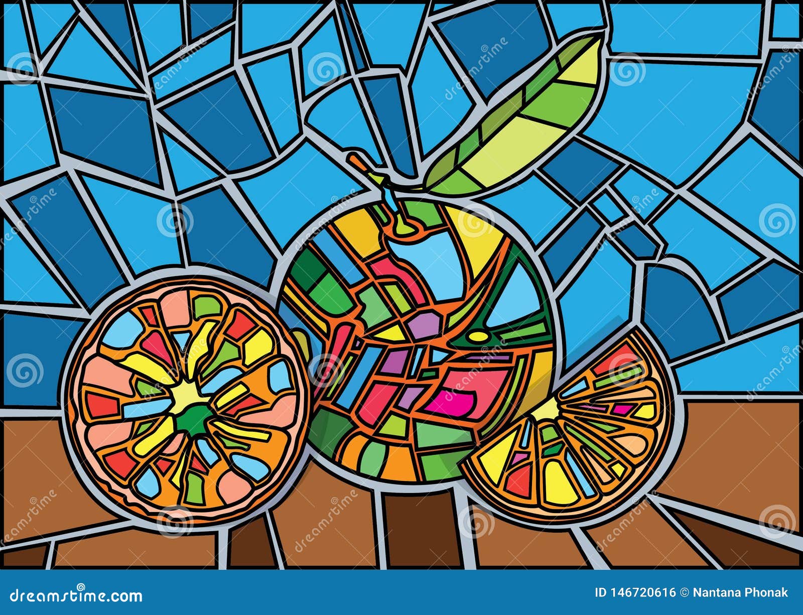 0ragne Stained Glass Illustration Stock Illustration - Illustration of ...