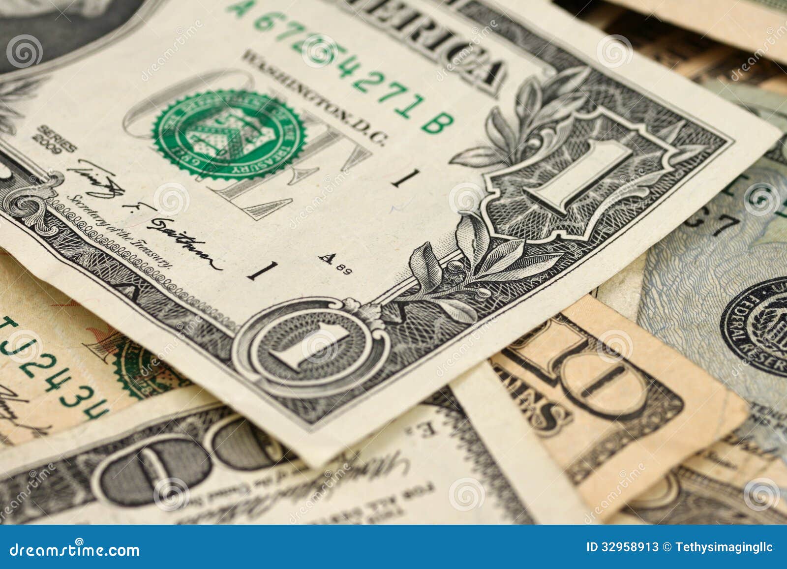 Mixed American Currency stock image. Image of dollars - 32958913