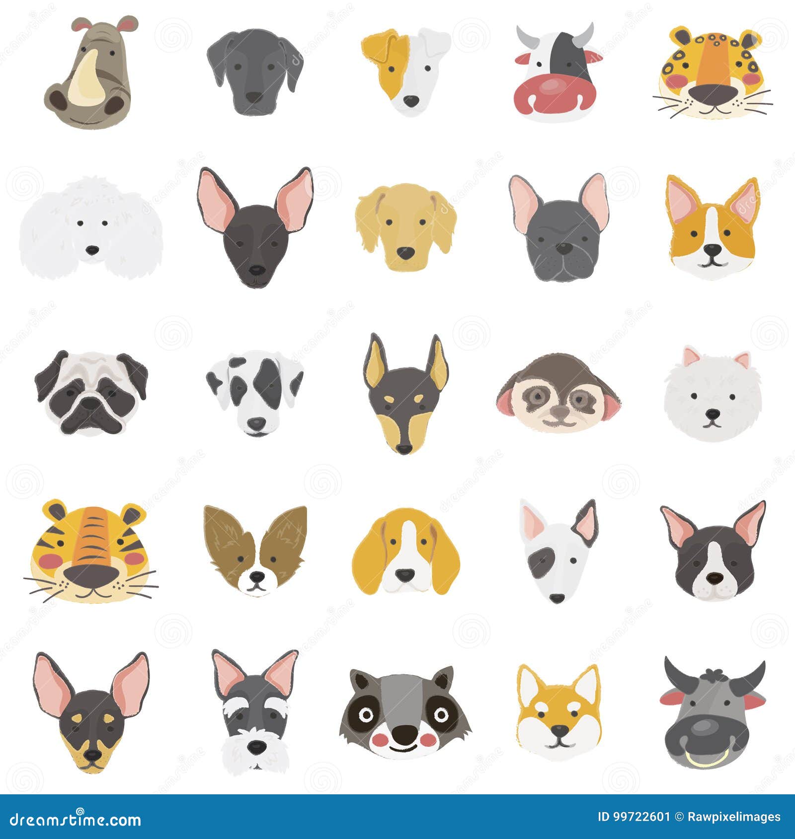 Mixed Animal Collection Illustration Vector Stock Vector - Illustration ...
