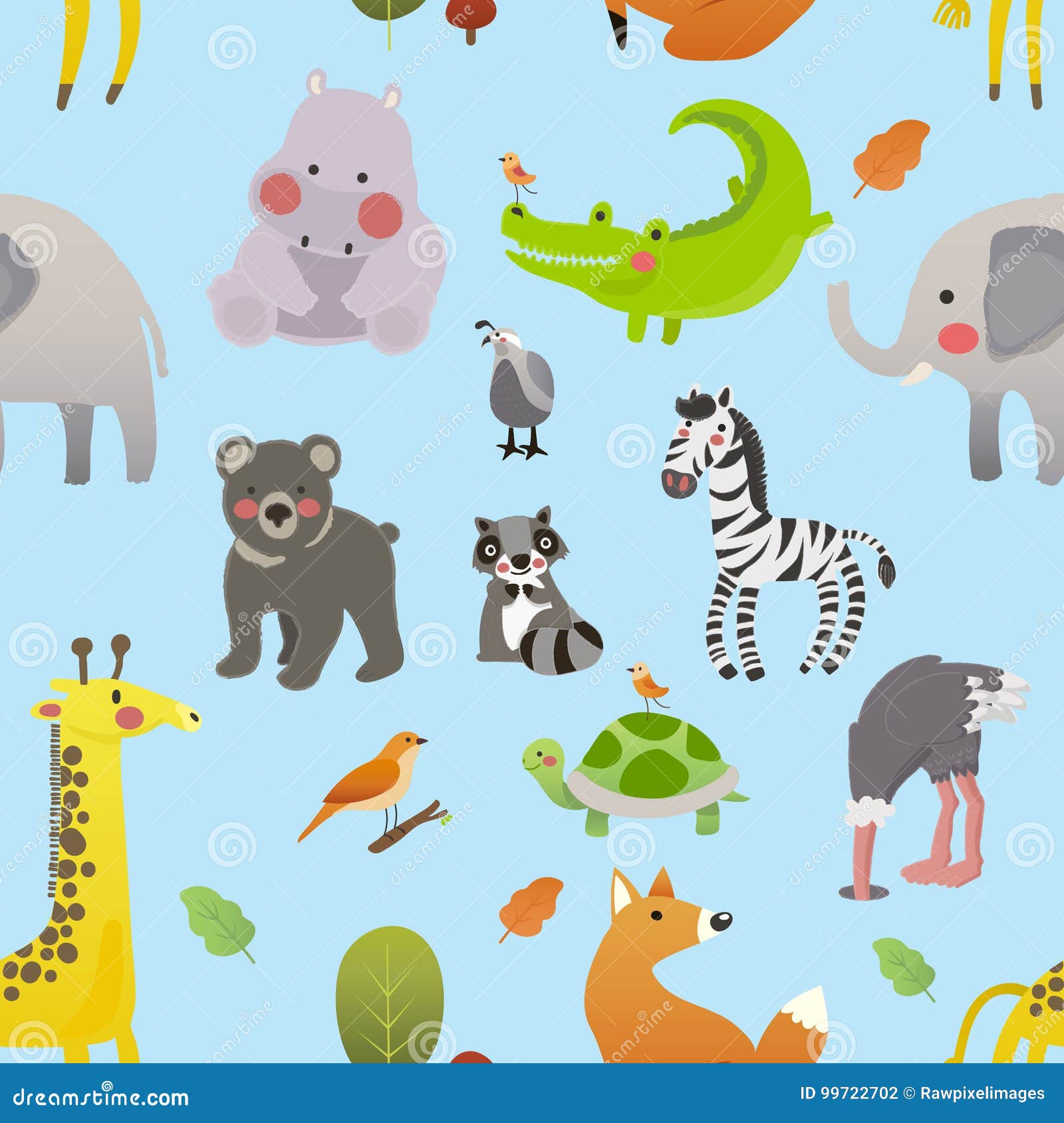 Mixed Animal Doodle Vector Illustration Stock Vector - Illustration of ...