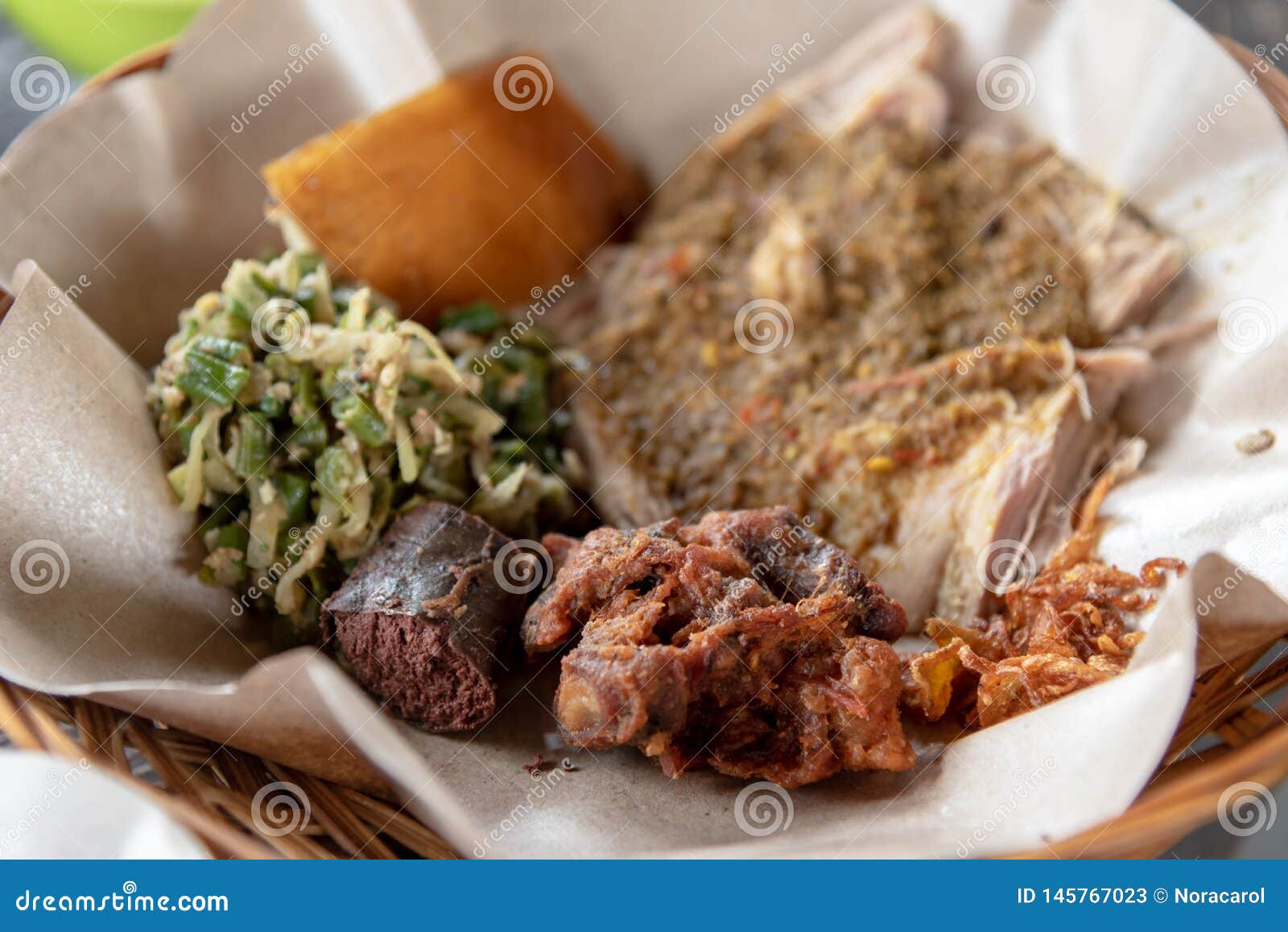 Babi Guling Dish, Balinese Traditional Food Stock Image - Image of ...