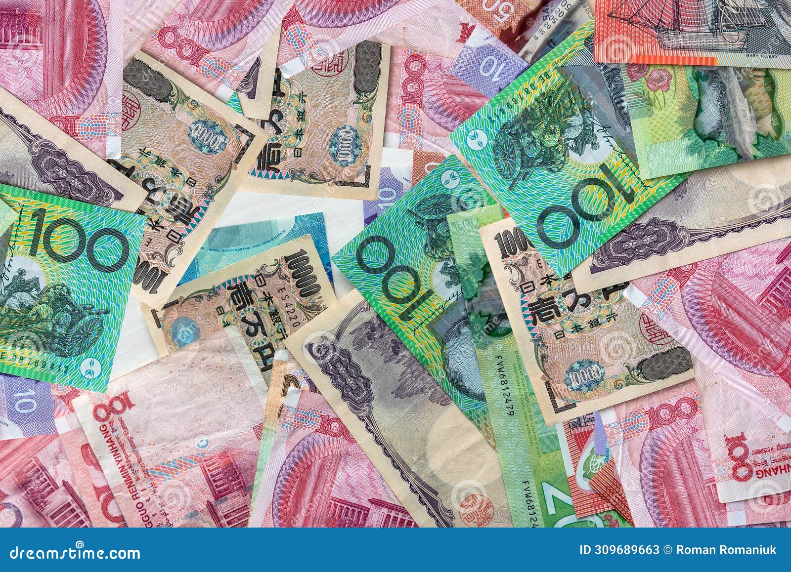 Mixed Banknotes, Australia, China, Japan and Canada Stock Image - Image ...