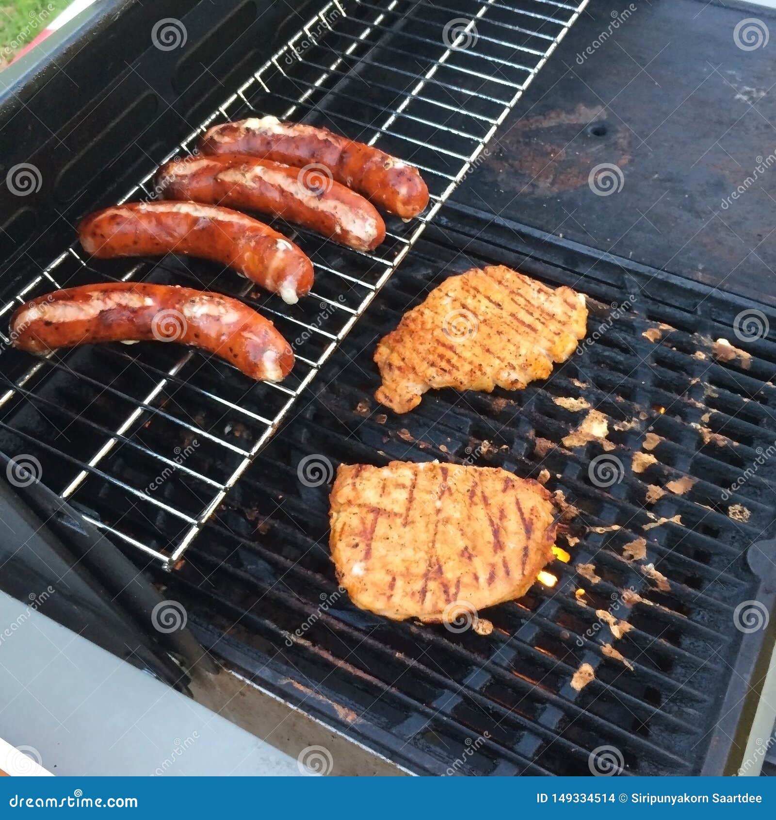 Mixed Barbecue on Summer Camp Stock Photo - Image of food, meal: 149334514