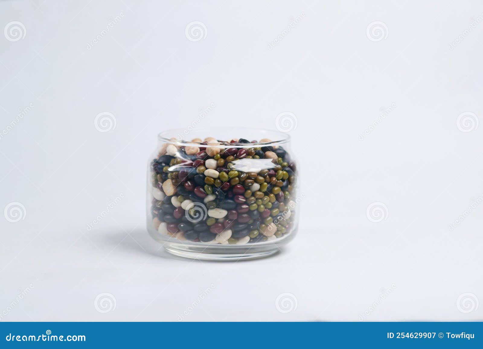 Mixed Beans in a Glass Jar on White Stock Image - Image of pulse ...